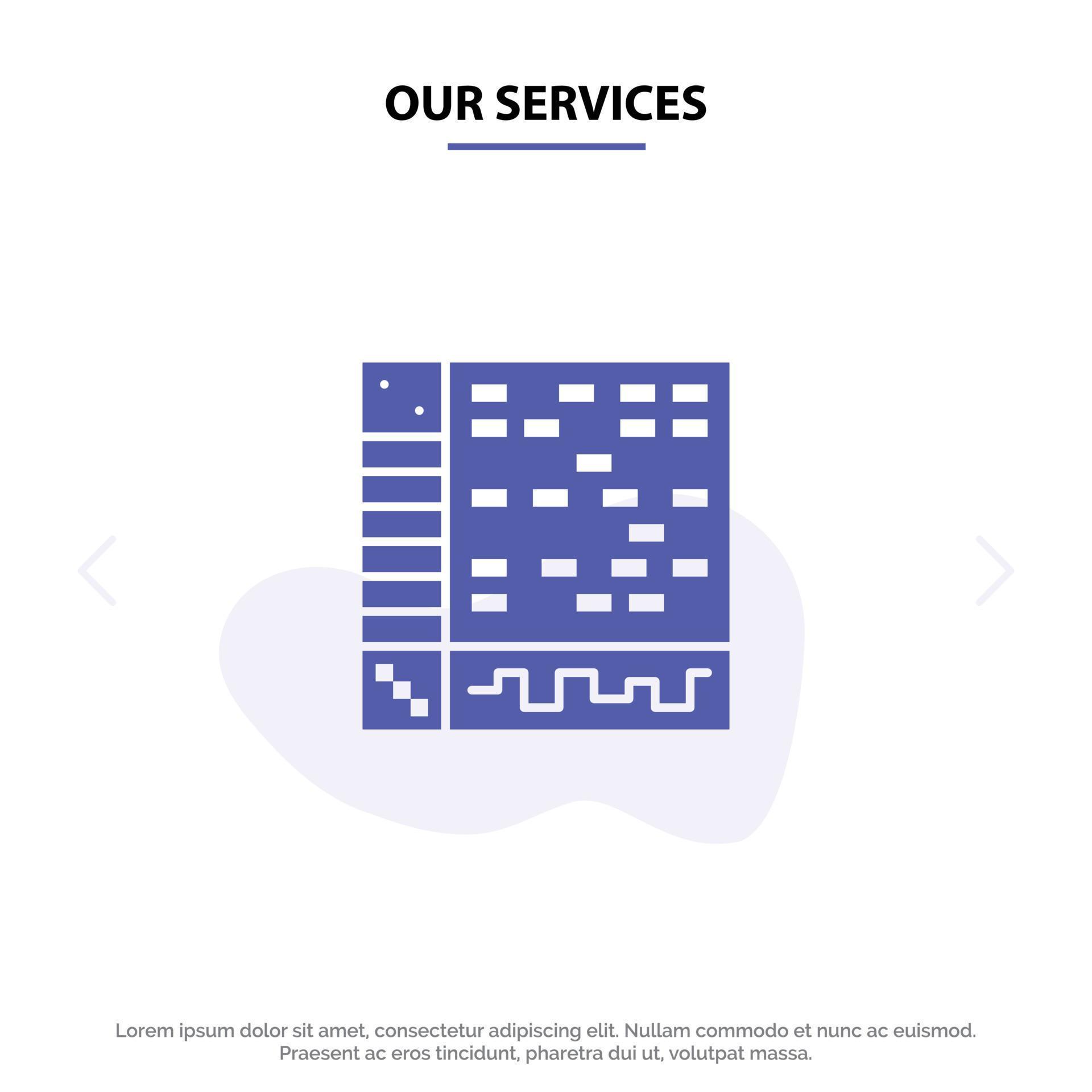 Our Services Ableton Application Audio Computer Draw Solid Glyph Icon Web card Template 13122010 ...