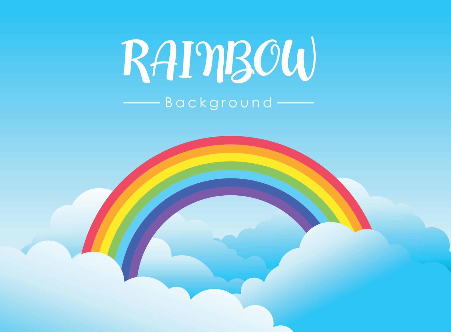 rainbow and sky background vector illustration. 13125375 Vector Art at ...