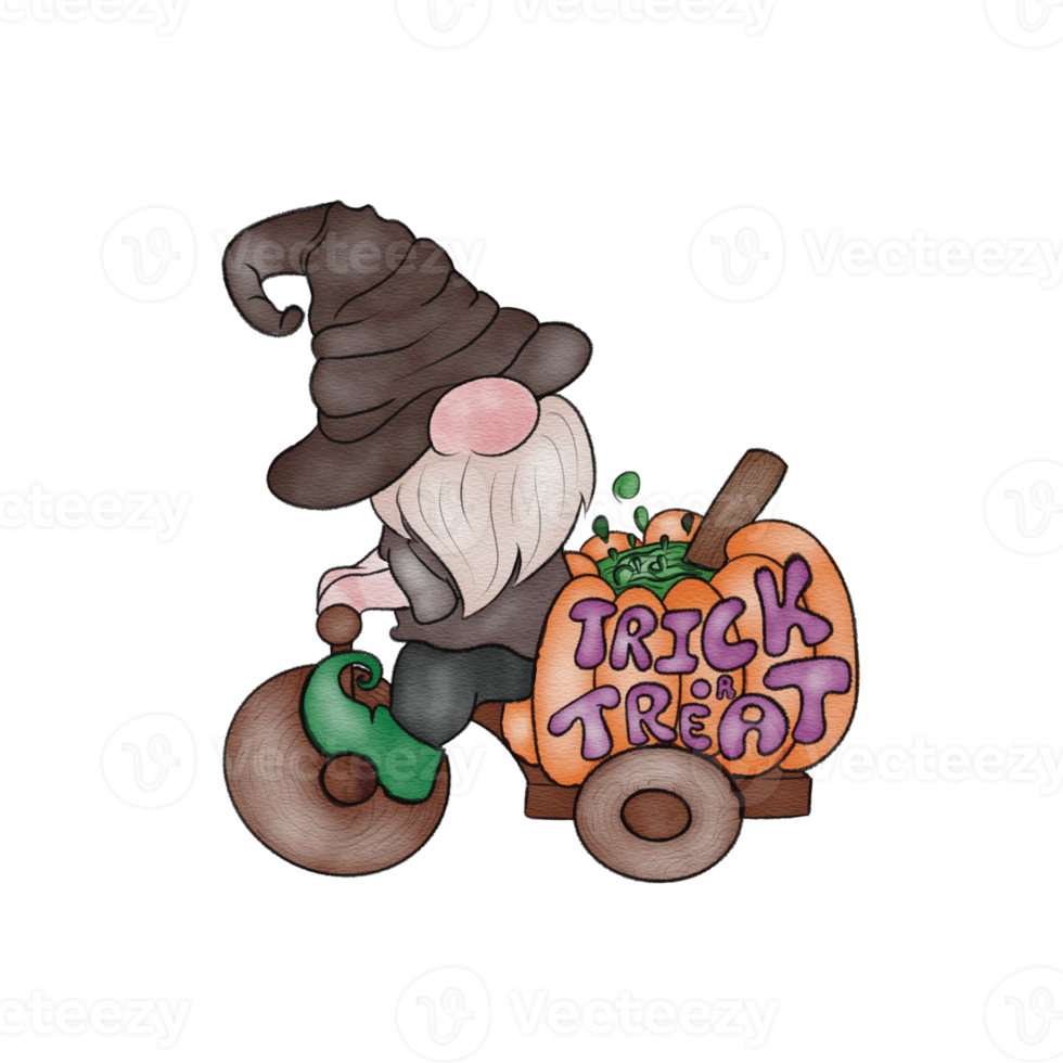 Halloween Gnome Watercolour Clipart 13125506 PNG