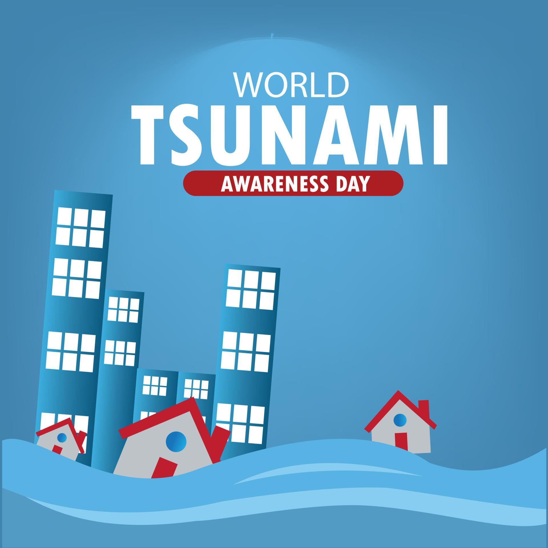 ilustración vectorial del día mundial de concientización sobre tsunamis ...