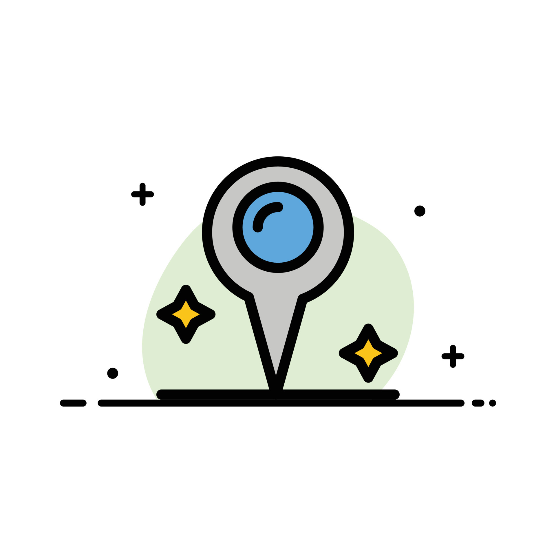 Map Location Marker Business Flat Line Filled Icon Vector Banner