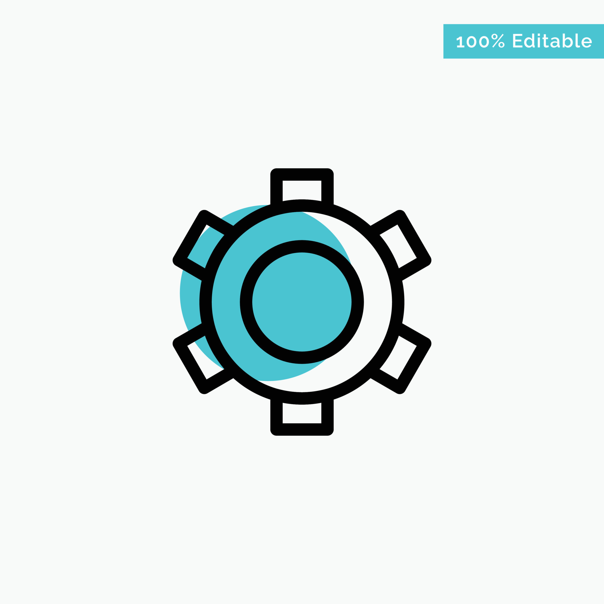 Basic Gear Setting Ui turquoise highlight circle point Vector icon 13129070 Vector Art at Vecteezy