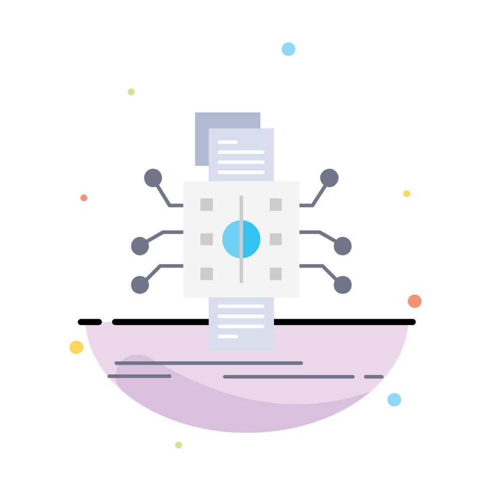 Analysis Data Datum Processing Reporting Flat Color Icon Vector