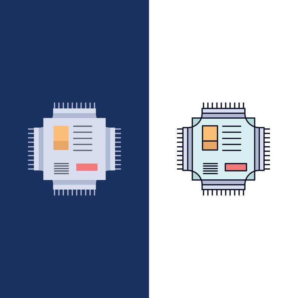 Chip cpu microchip processor technology Flat Color Icon Vector 13129193 Vector Art at Vecteezy