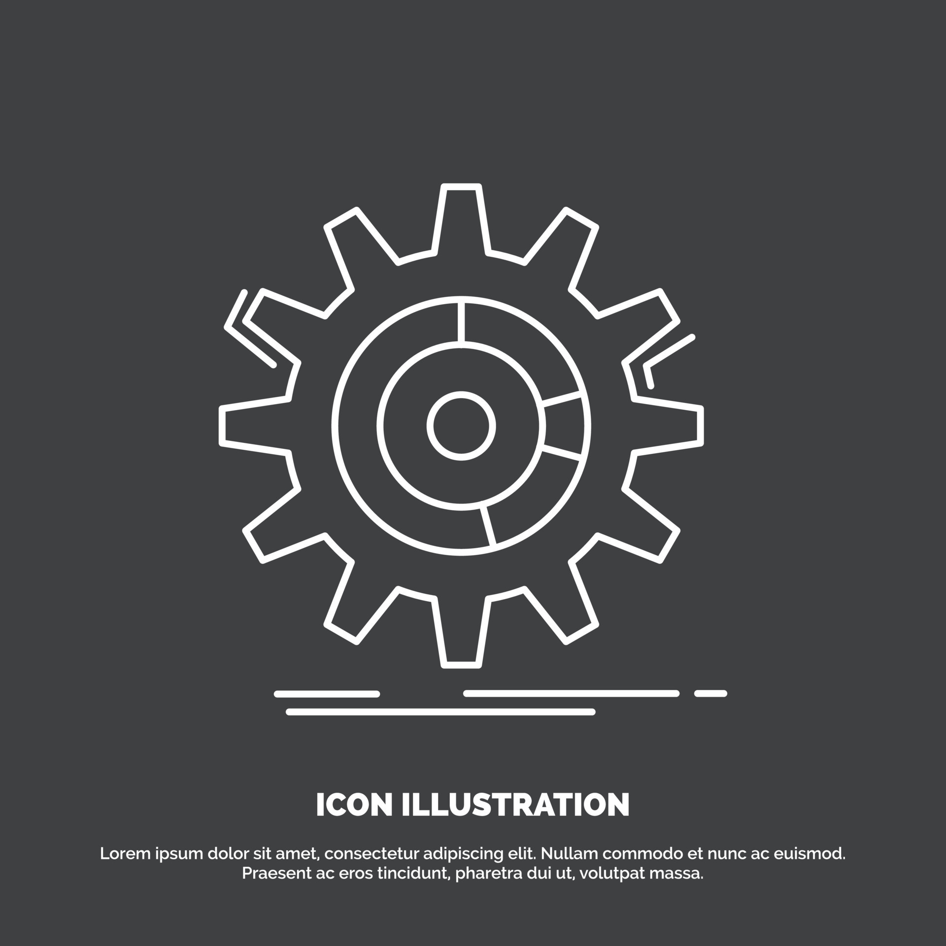 Setting Data Management Process Progress Icon Line Vector Symbol For Ui And Ux Website Or