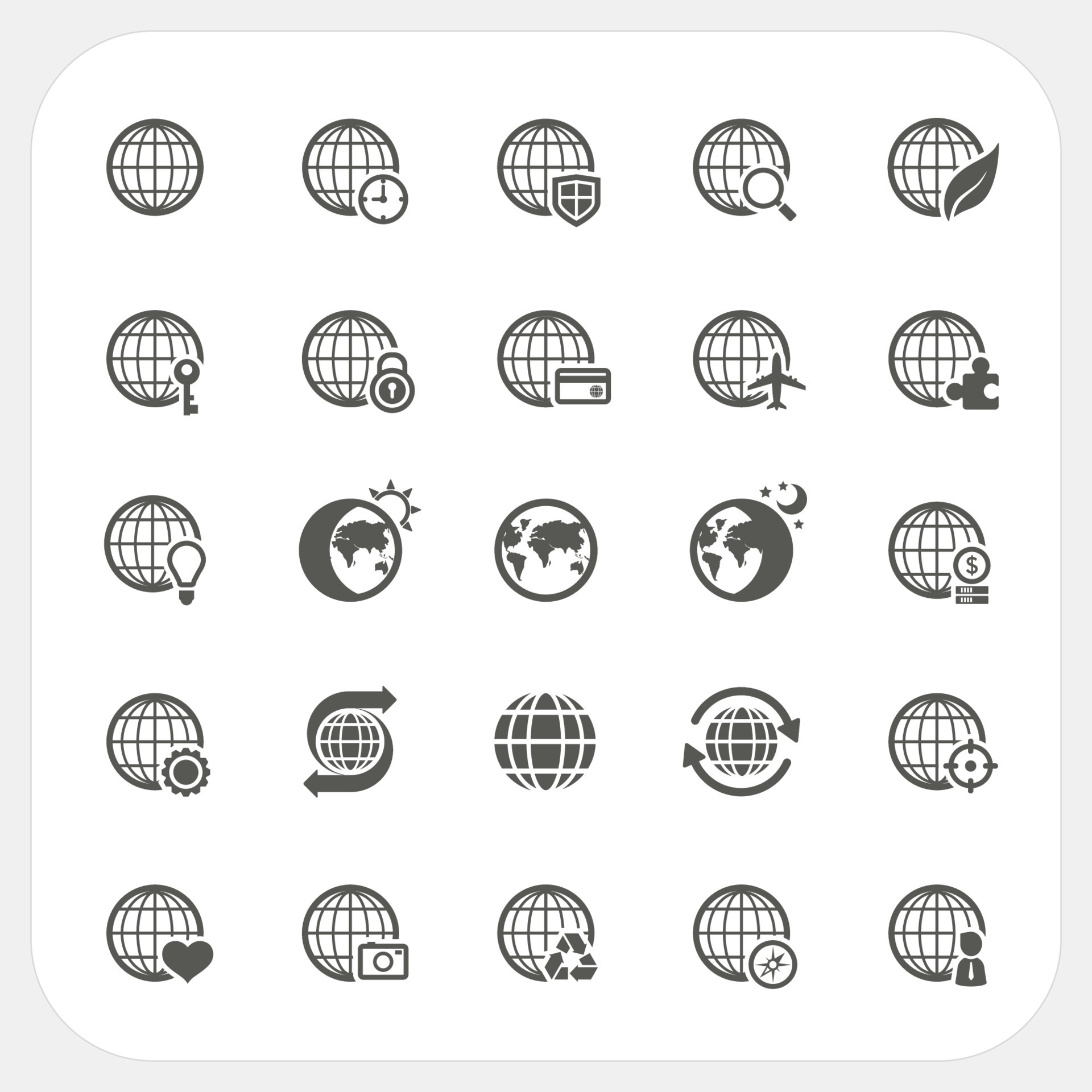 Globe earth vector icons set 13129453 Vector Art at Vecteezy