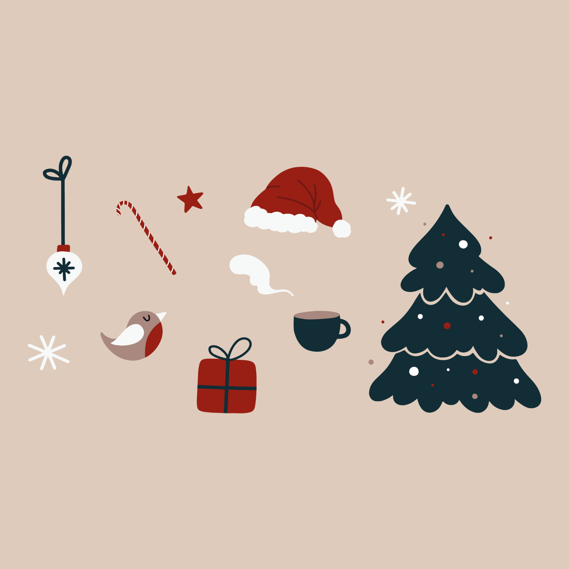 Christmas symbols set 13129873 Vector Art at Vecteezy