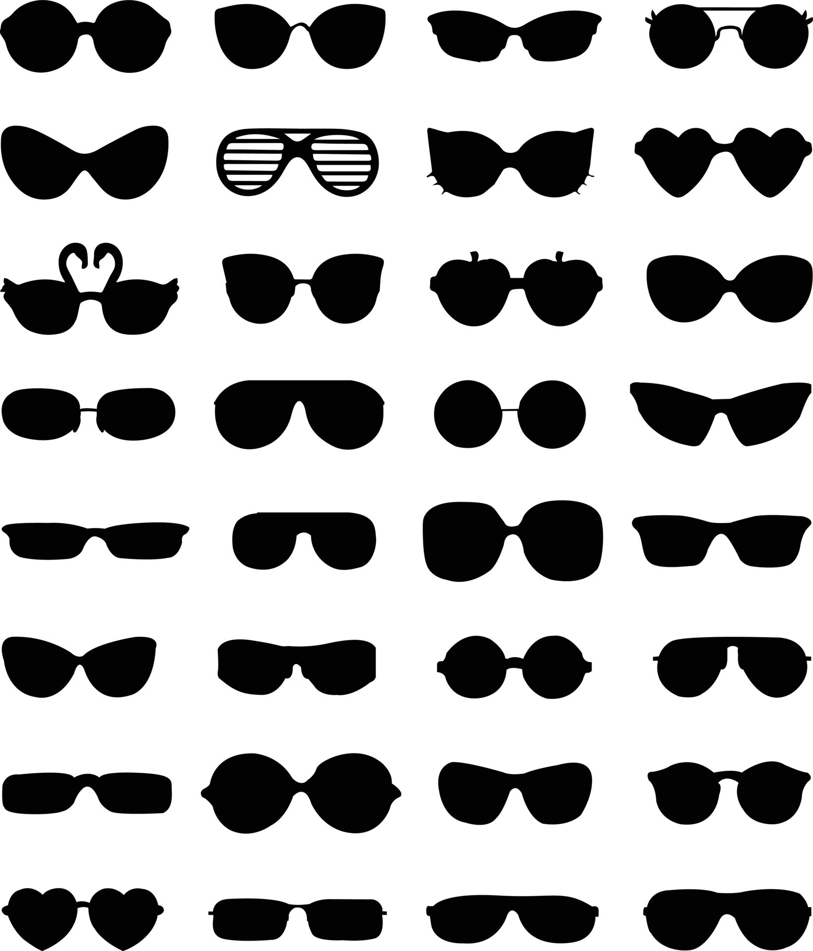 The Set Of Sunglasses Silhouette Collection 13130962 Vector Art At Vecteezy