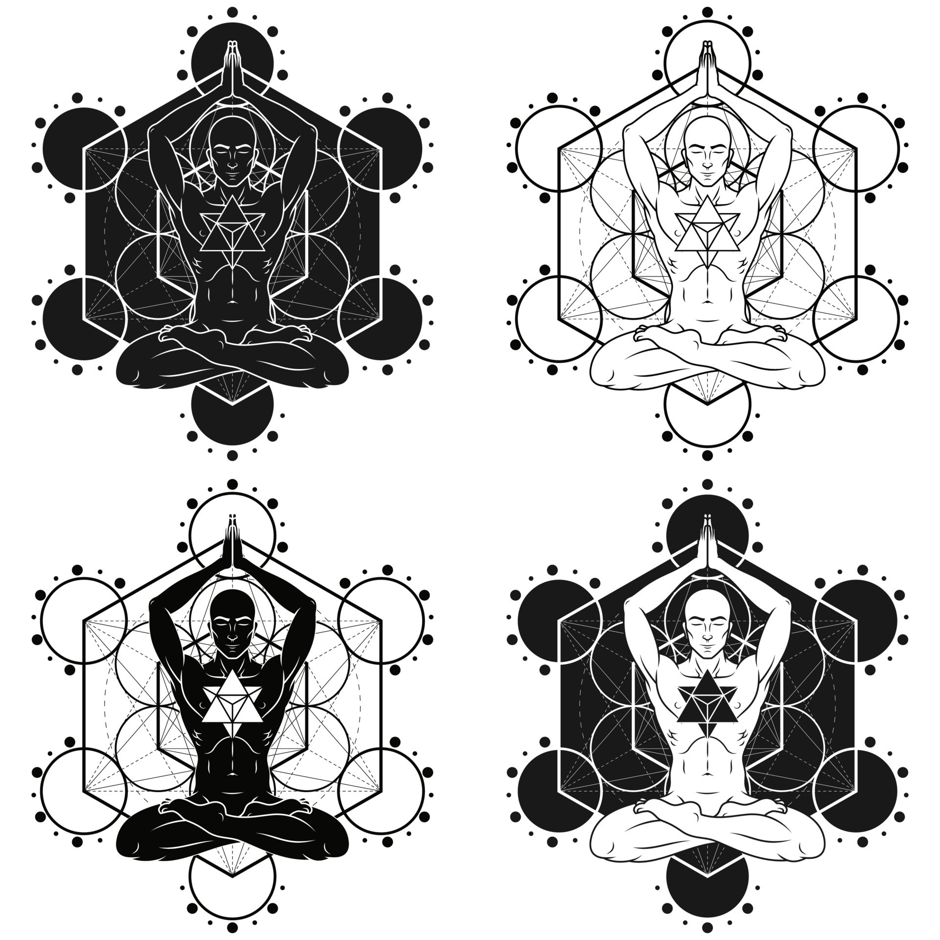 Vector Design of Meditating Man with Metatron Background 13131461 ... Vector Design of Meditating Man with Metatron Background 13131461 ...