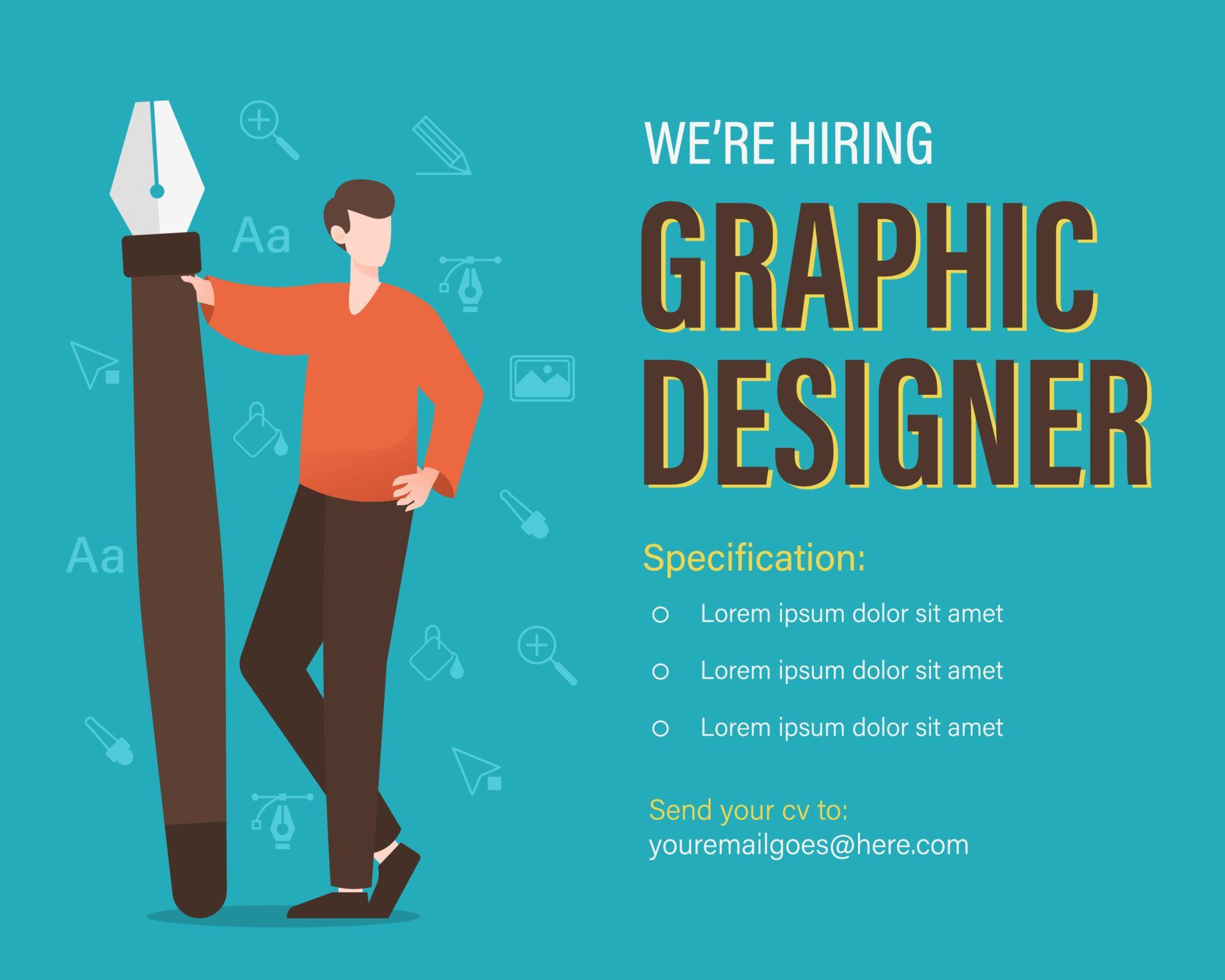 We are hiring graphic designer. Search for employees banner template 13131608 Vector Art at Vecteezy