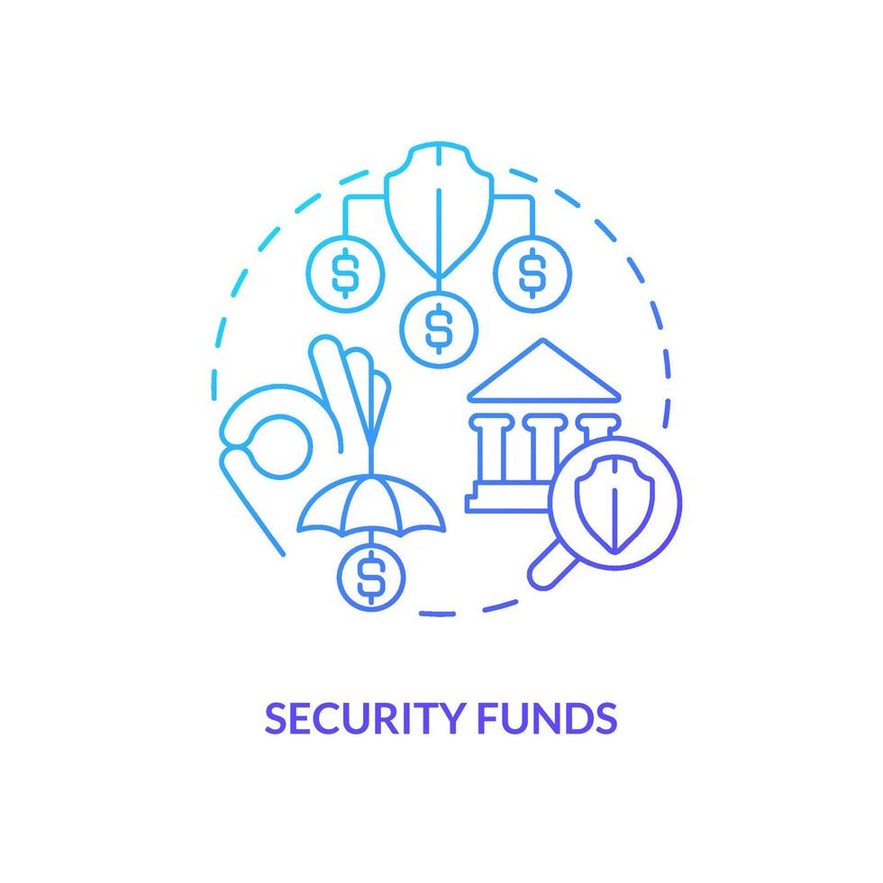 Security funds blue gradient concept icon. Safety of banking service ... Security funds blue gradient concept icon. Safety of banking service ...