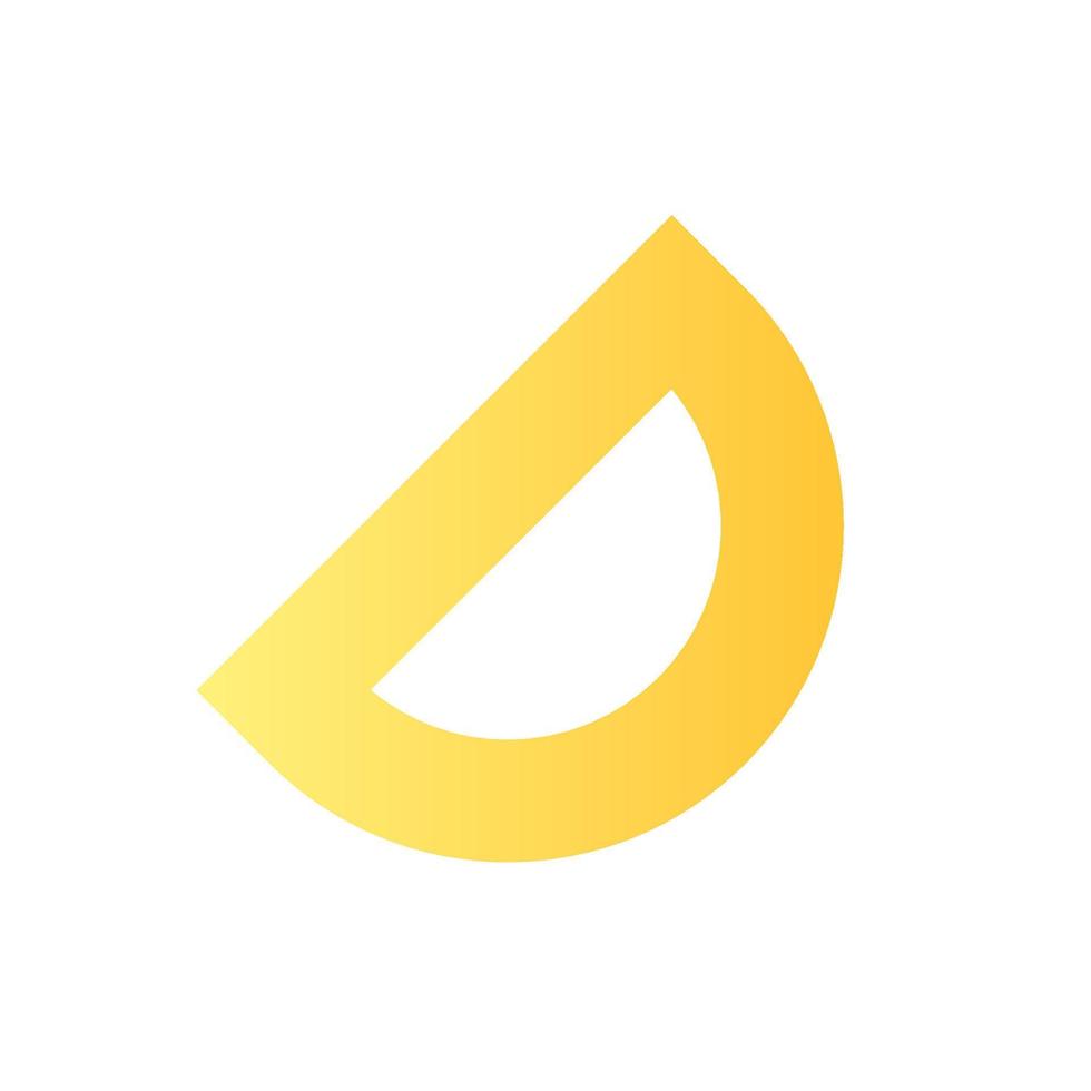 Protractor Flat Gradient Two Color Ui Icon Math Tool Stationery Supply Measuring Angles