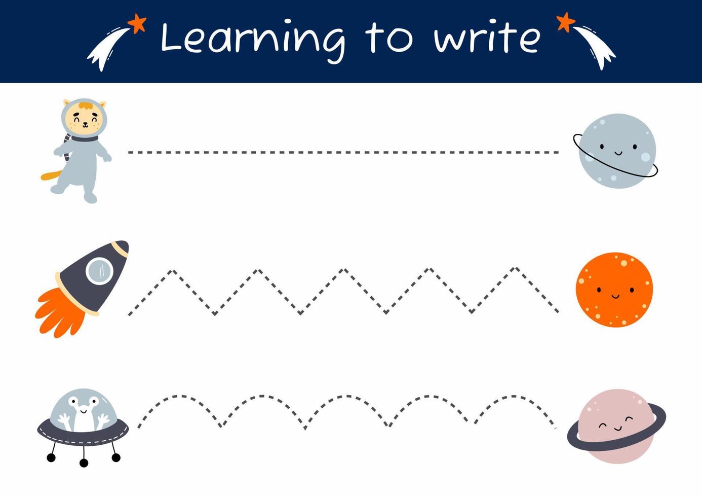 Handwriting practice sheet. Logical game for development of ...