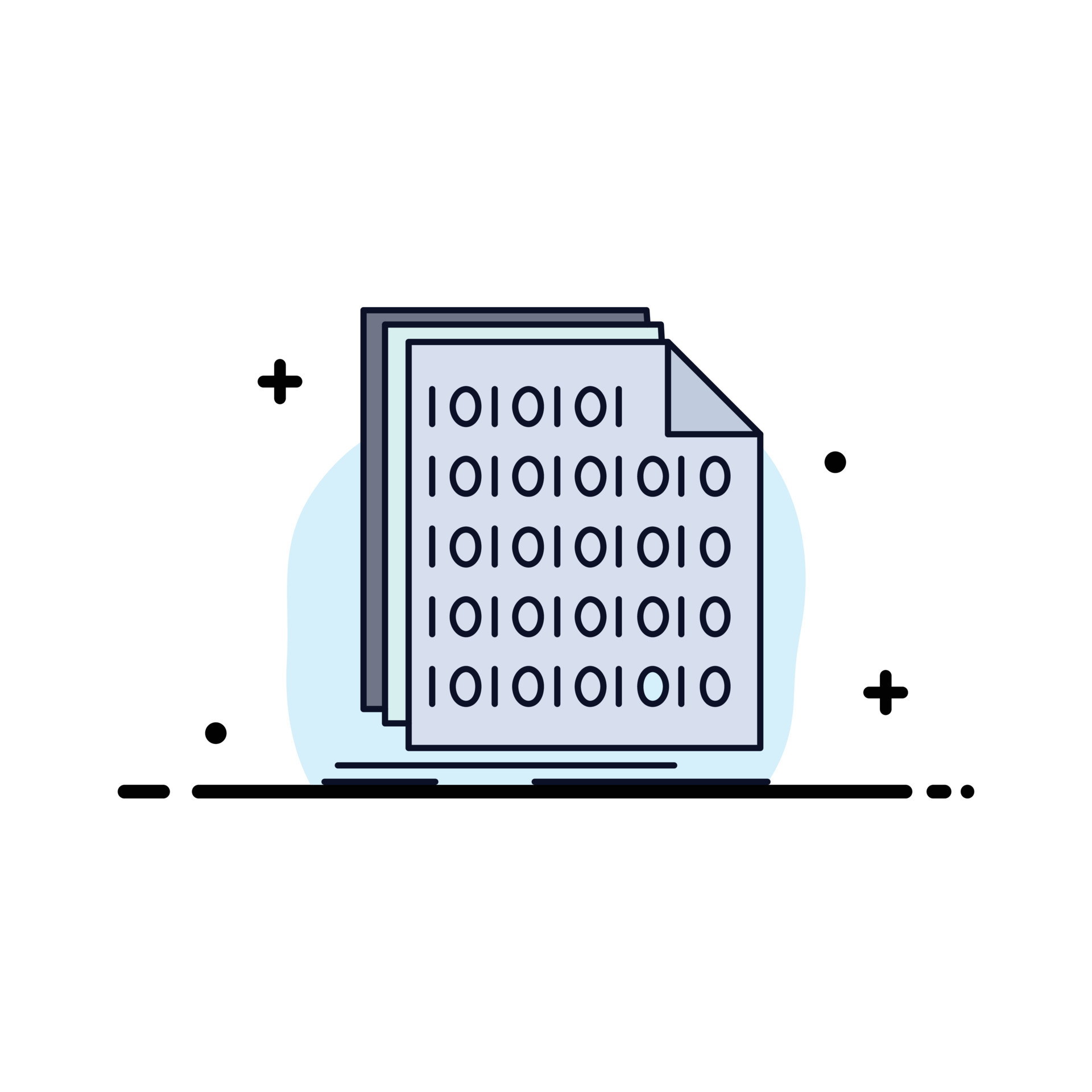 Binary Code Coding Data Document Flat Color Icon Vector 13133129 Vector Art At Vecteezy