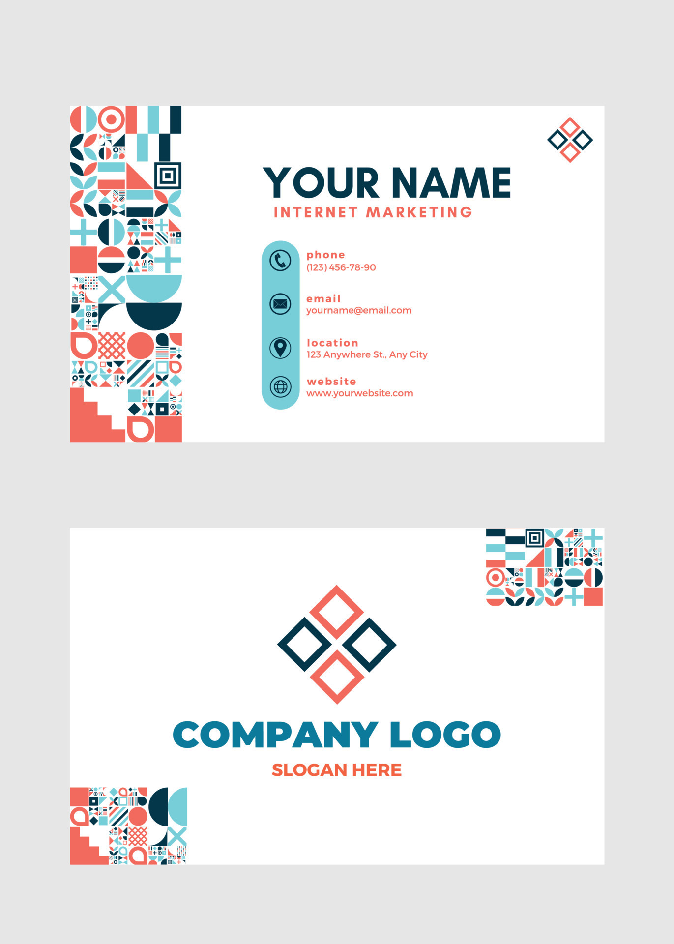 abstract geometric pattern Business card name card Design Template ... abstract geometric pattern Business card name card Design Template ...