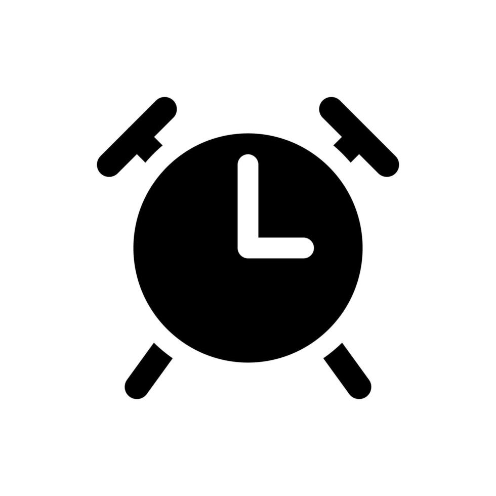 Alarm Clock Black Glyph Ui Icon Wake Up In Morning Routine Boosting Alertness User Interface