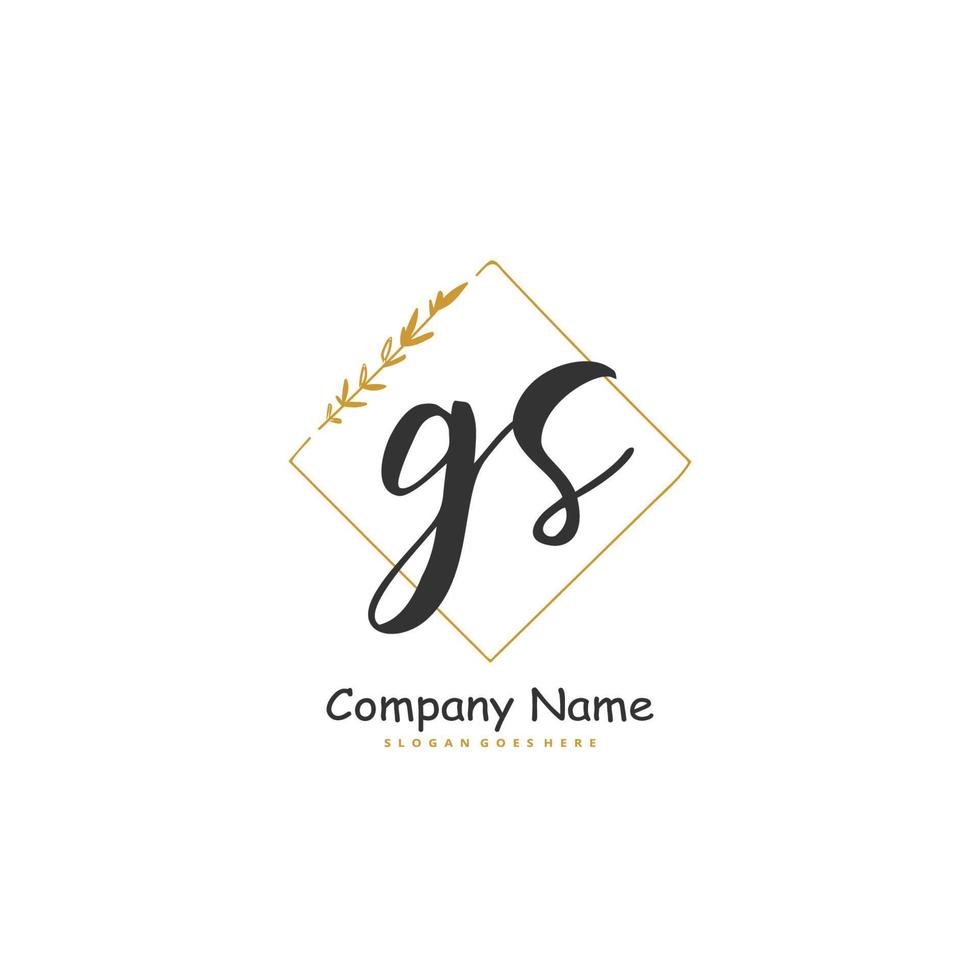 GS Initial handwriting and signature logo design with circle. Beautiful design handwritten logo ...