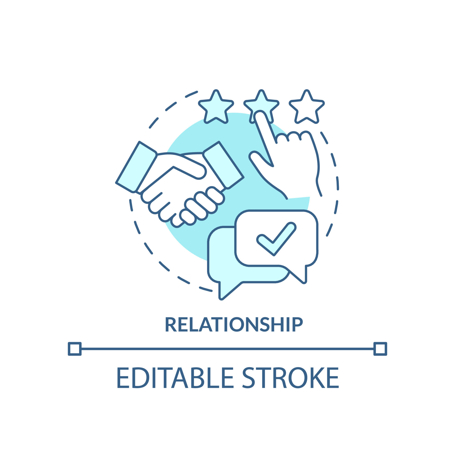 Relationship Turquoise Concept Icon Communication With Customers Business Model Abstract Idea