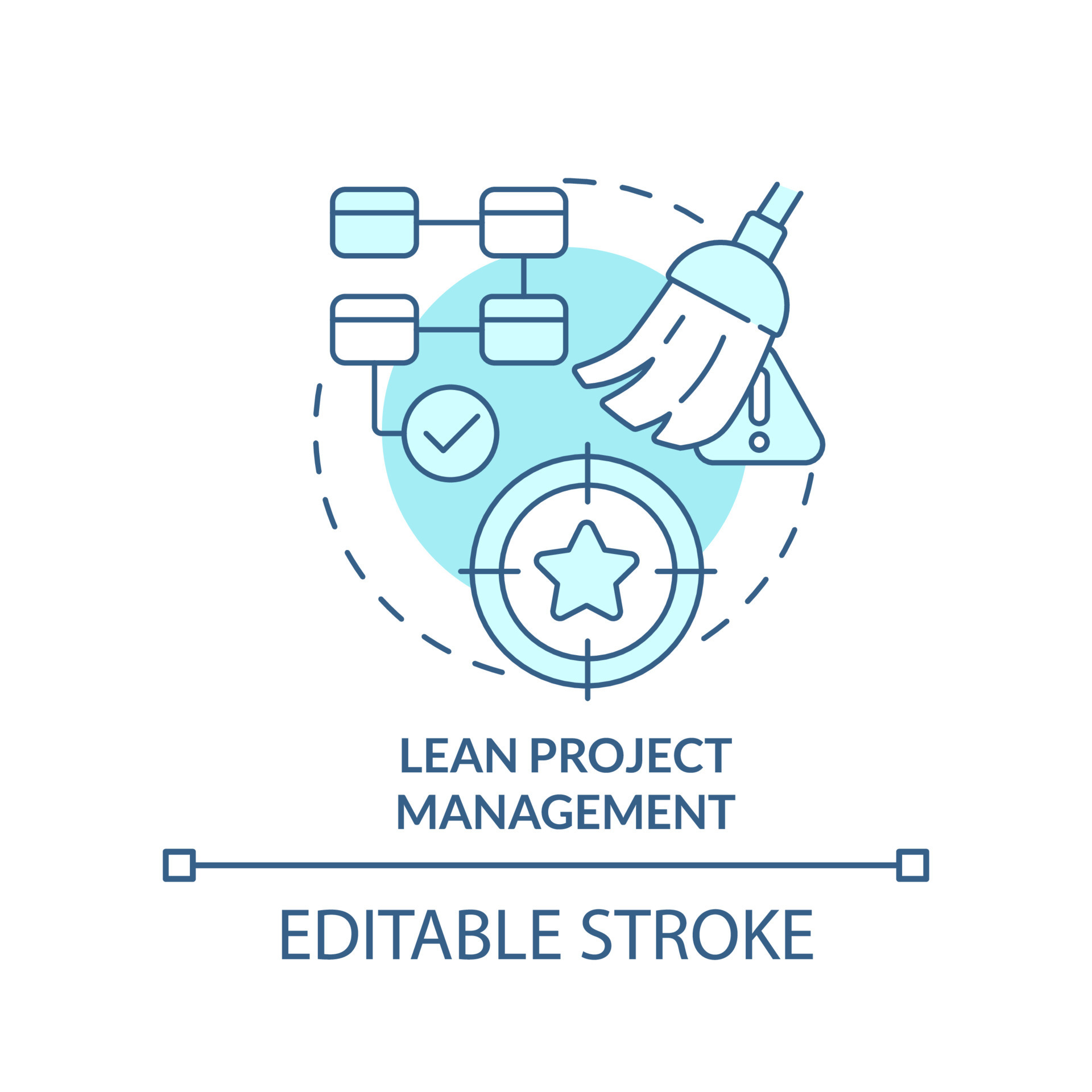 Lean Project Management Turquoise Concept Icon Increasing Processes Efficiency Abstract Idea