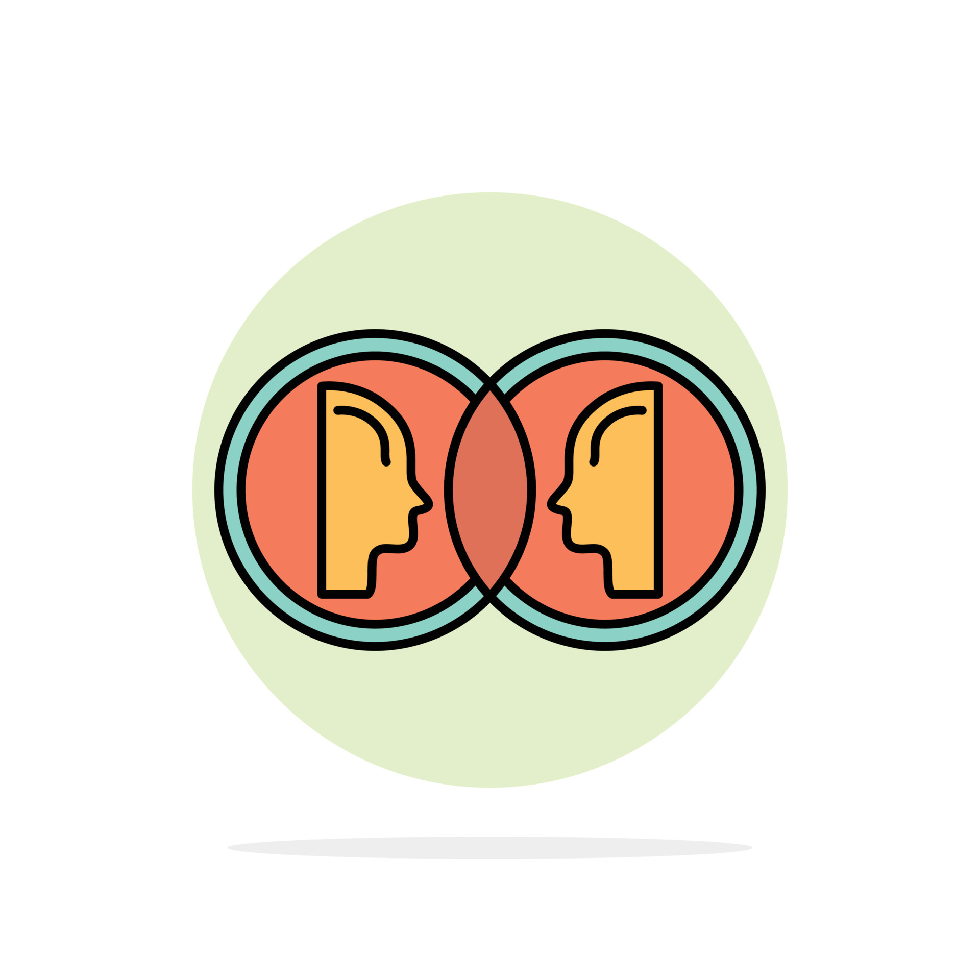 Coin Face Dual Duplicate Man Abstract Circle Background Flat Color Icon 13136773 Vector Art At