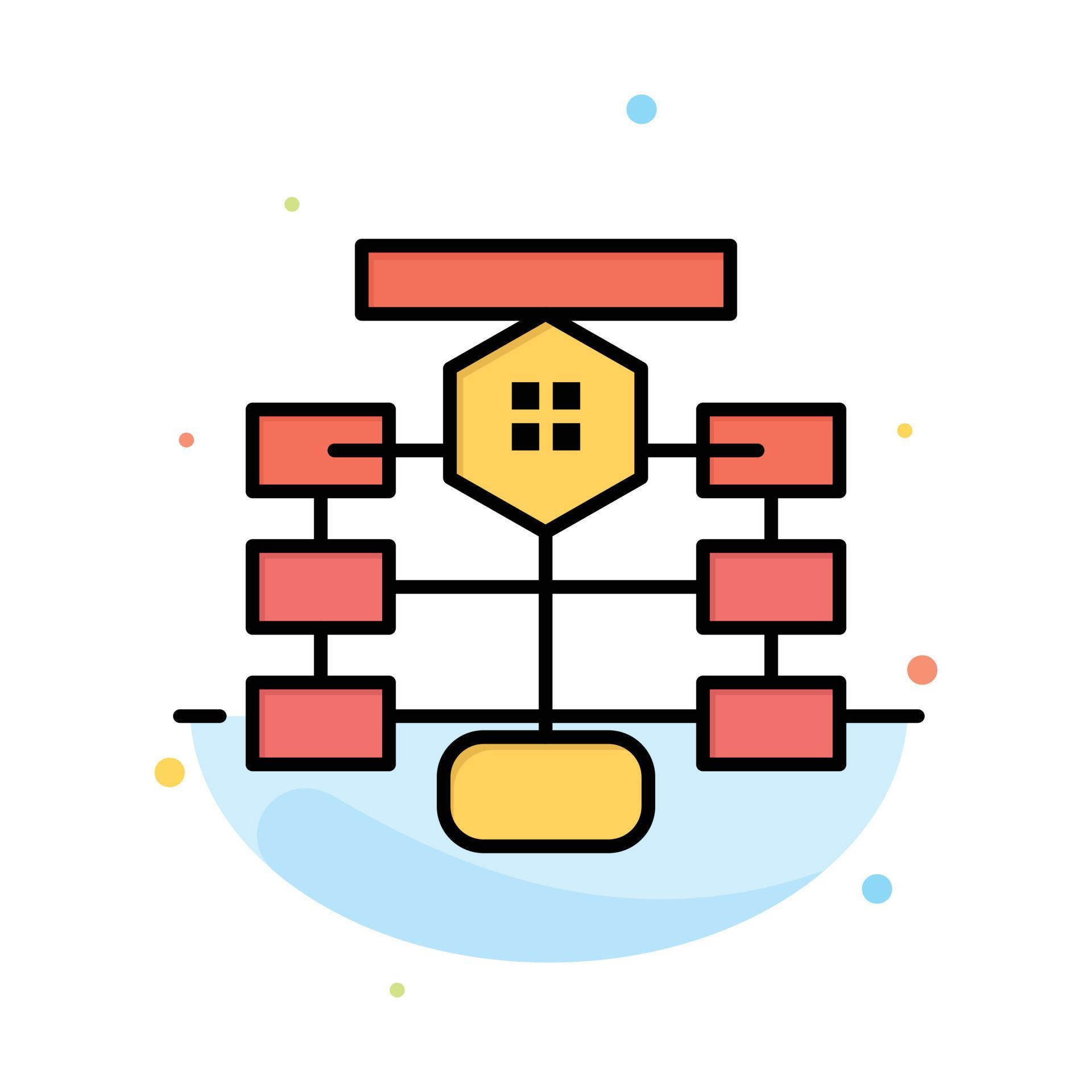 Flowchart Flow Chart Data Database Abstract Flat Color Icon Template ...
