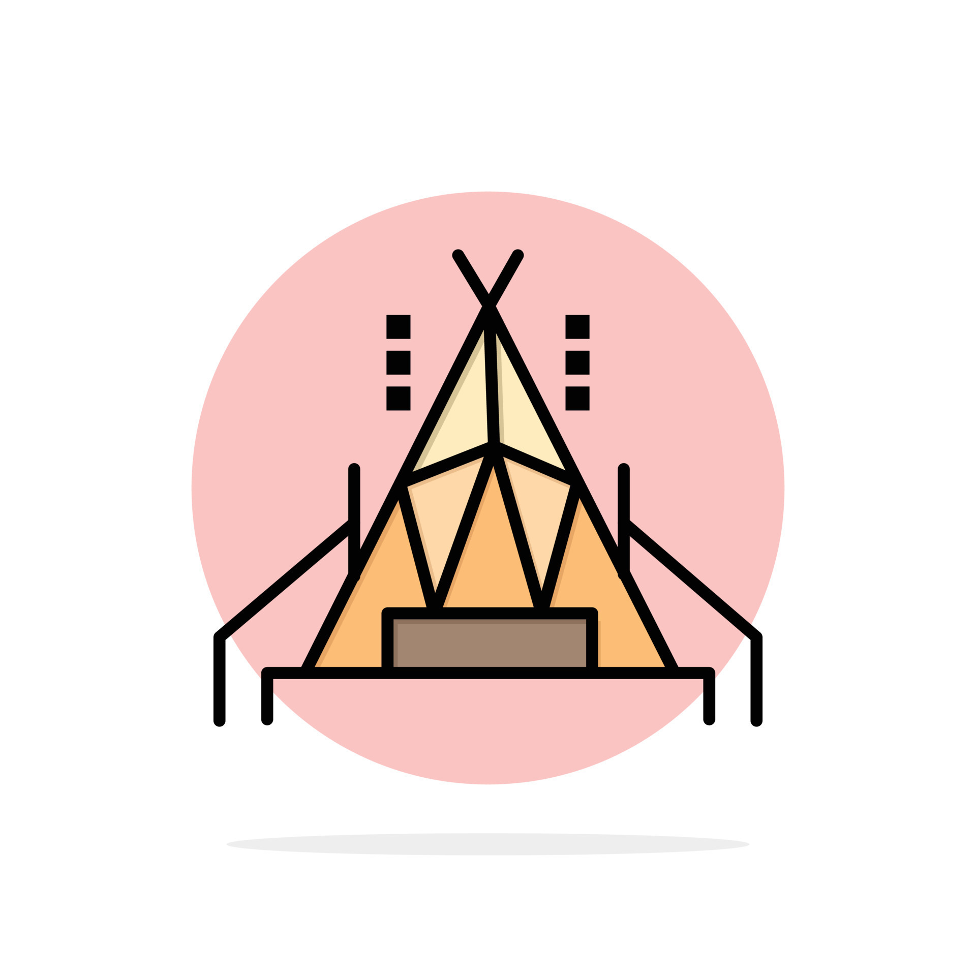 campamento tienda camping círculo abstracto fondo color plano icono 13137177 Vector en Vecteezy