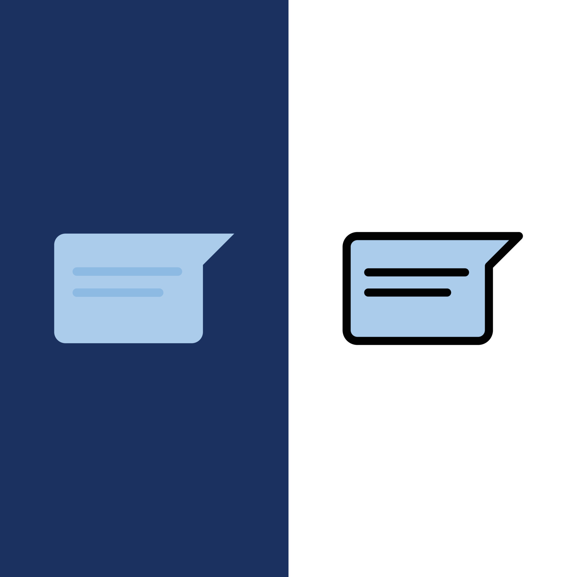 Chat Basic Chatting Ui Icons Flat And Line Filled Icon Set Vector Blue