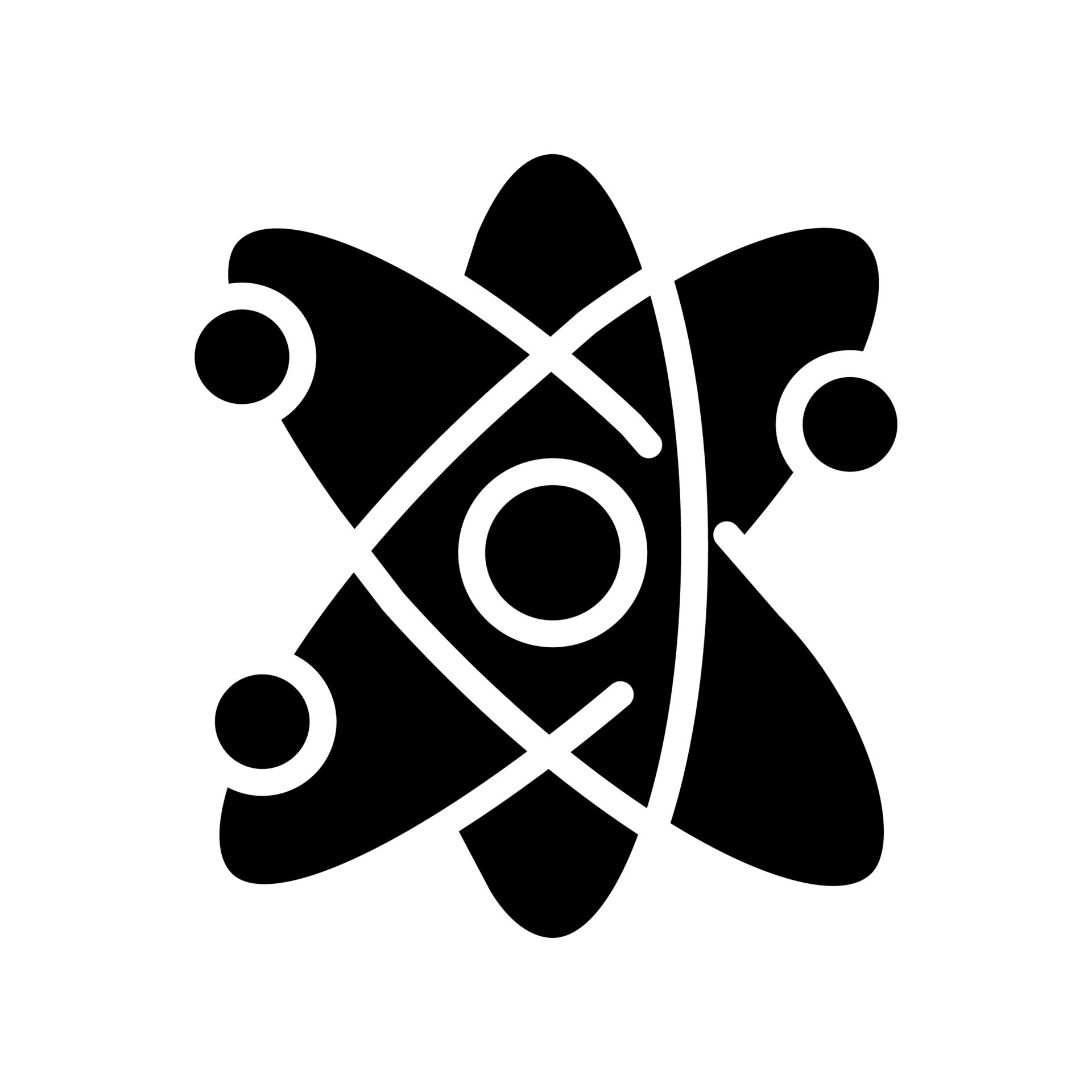 Atom Structure Black Glyph Icon Smallest Particle Molecular Structure