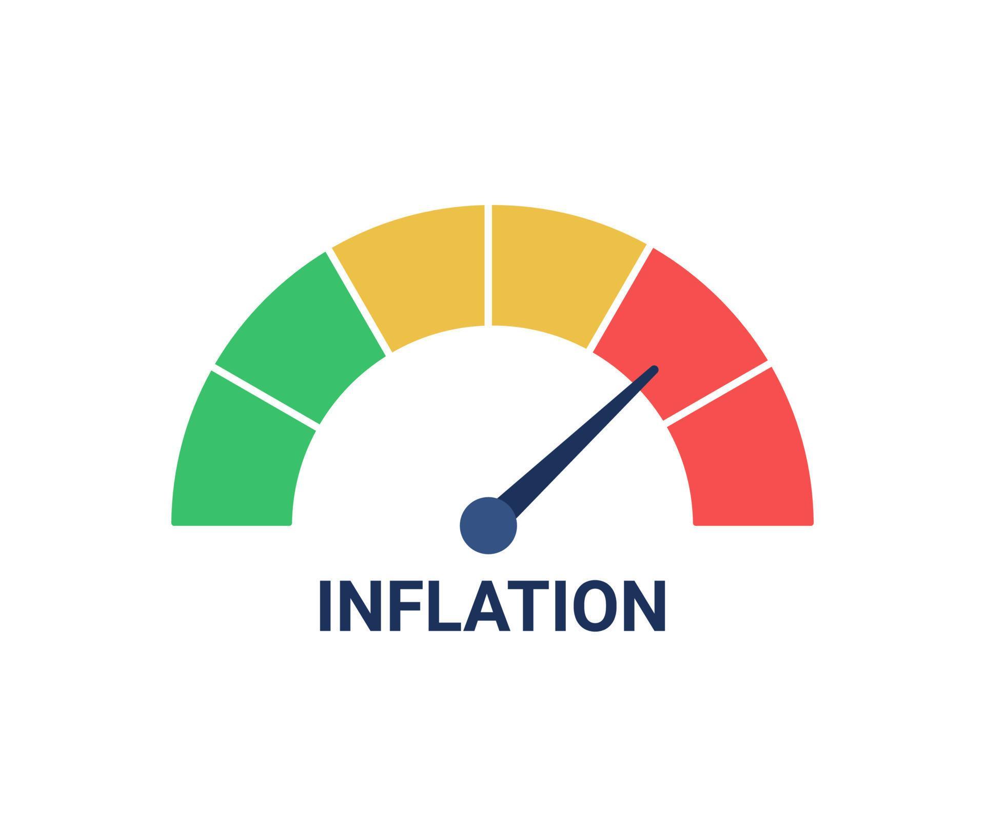 High inflation level on measure scale, instrument scale with arrow ... High inflation level on measure scale, instrument scale with arrow ...