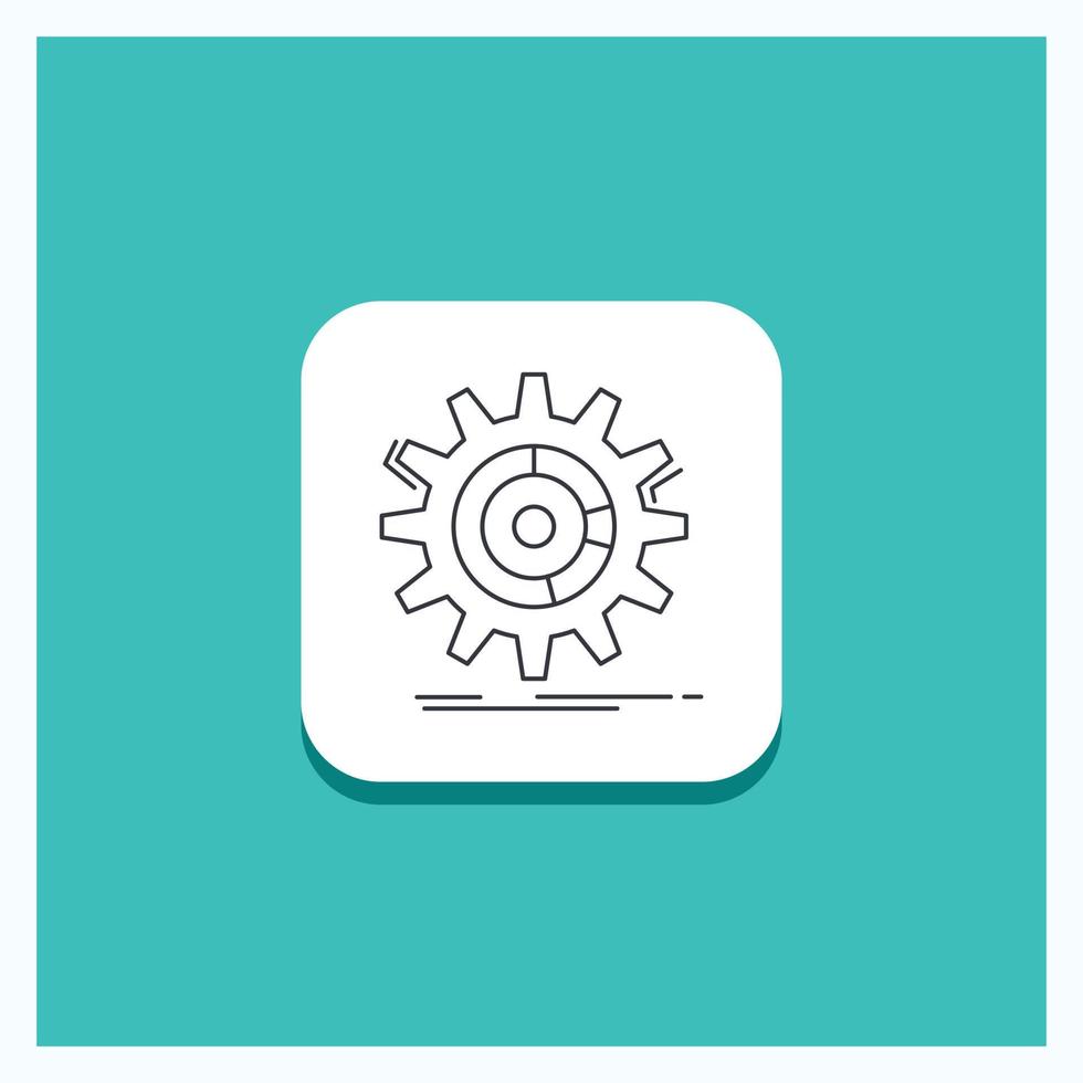 Round Button For Setting Data Management Process Progress Line Icon