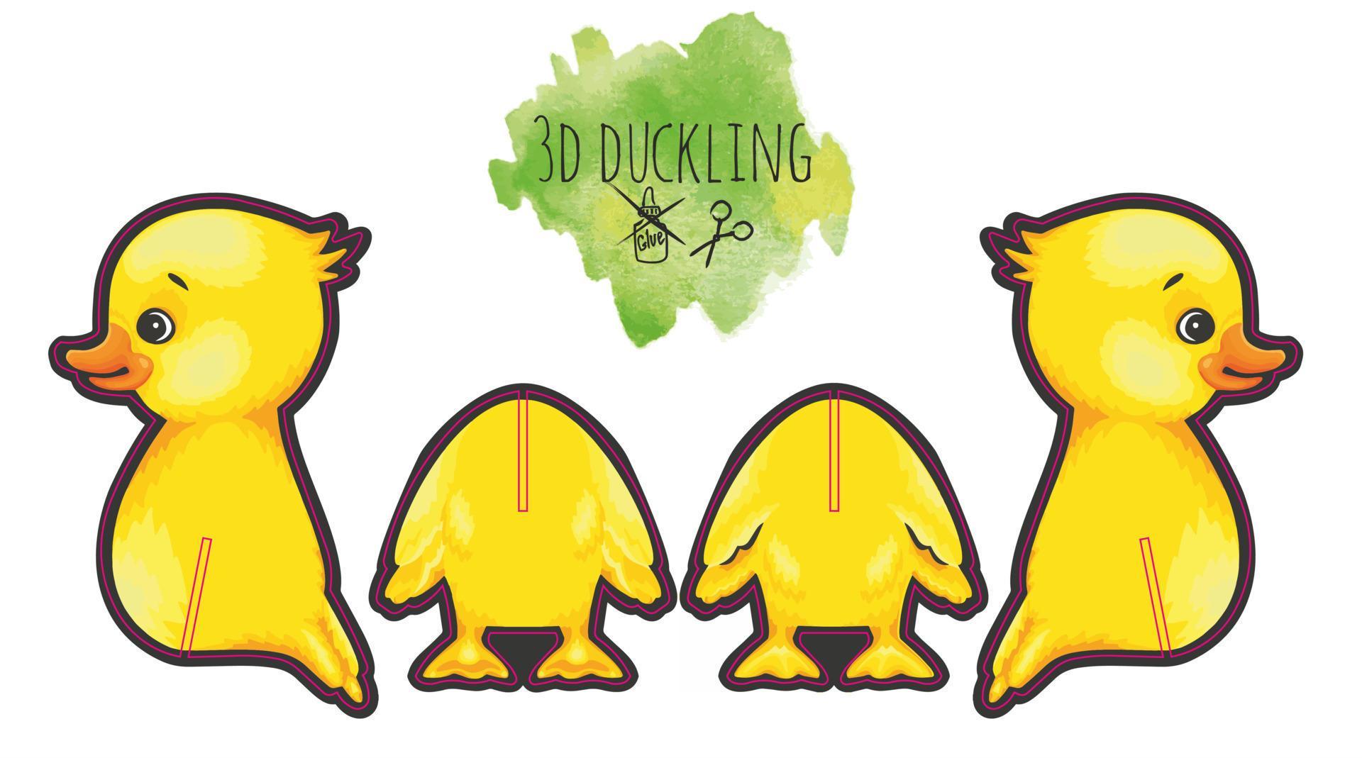 Cardboard animals for kids. Duckling. Sample. Constructor. Pattern. For ...