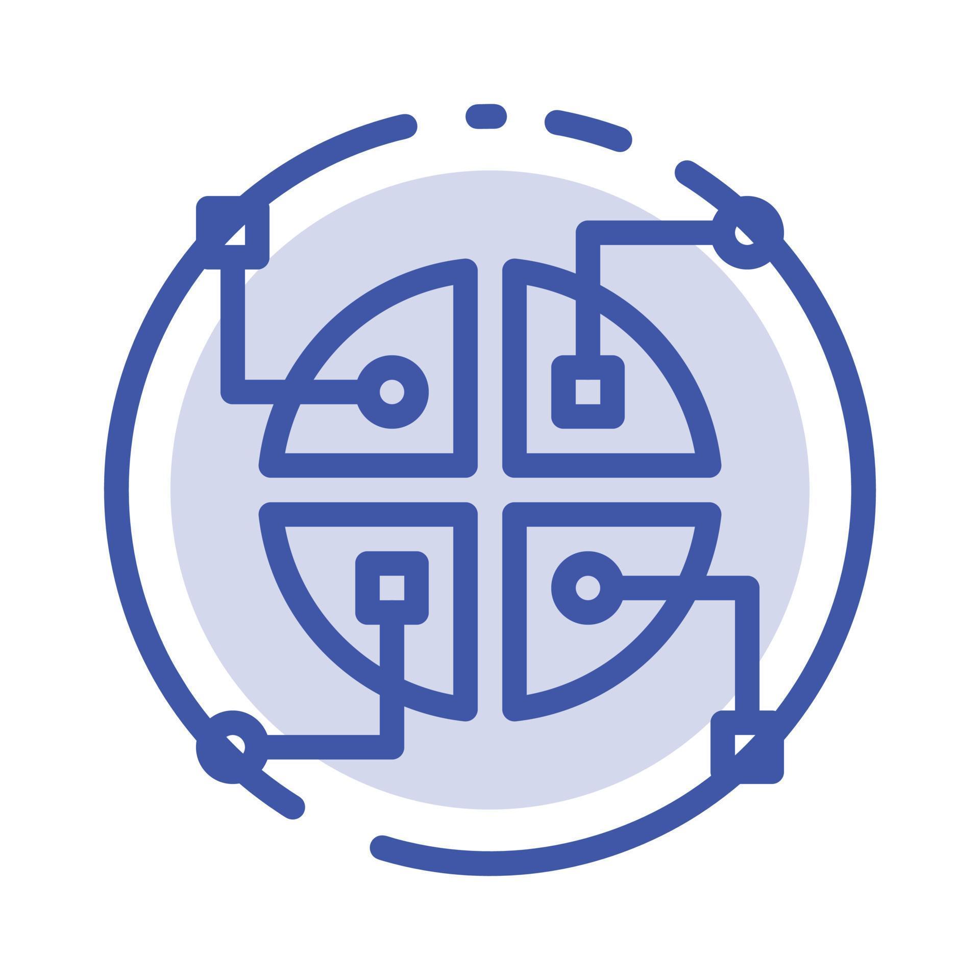 Construction Network Map Blue Dotted Line Line Icon 13139231 Vector Art