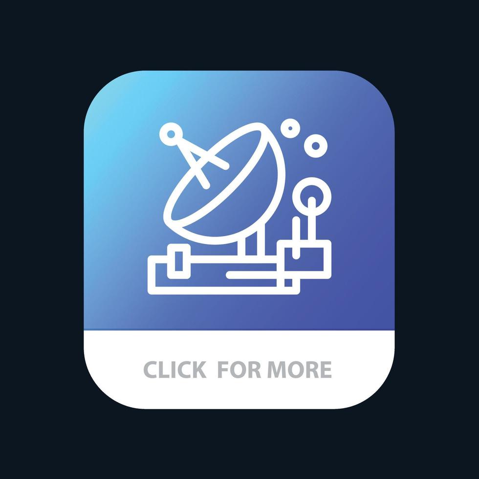 Antenna Communication Parabolic Satellite Space Mobile App Button Android and IOS Line Version ...