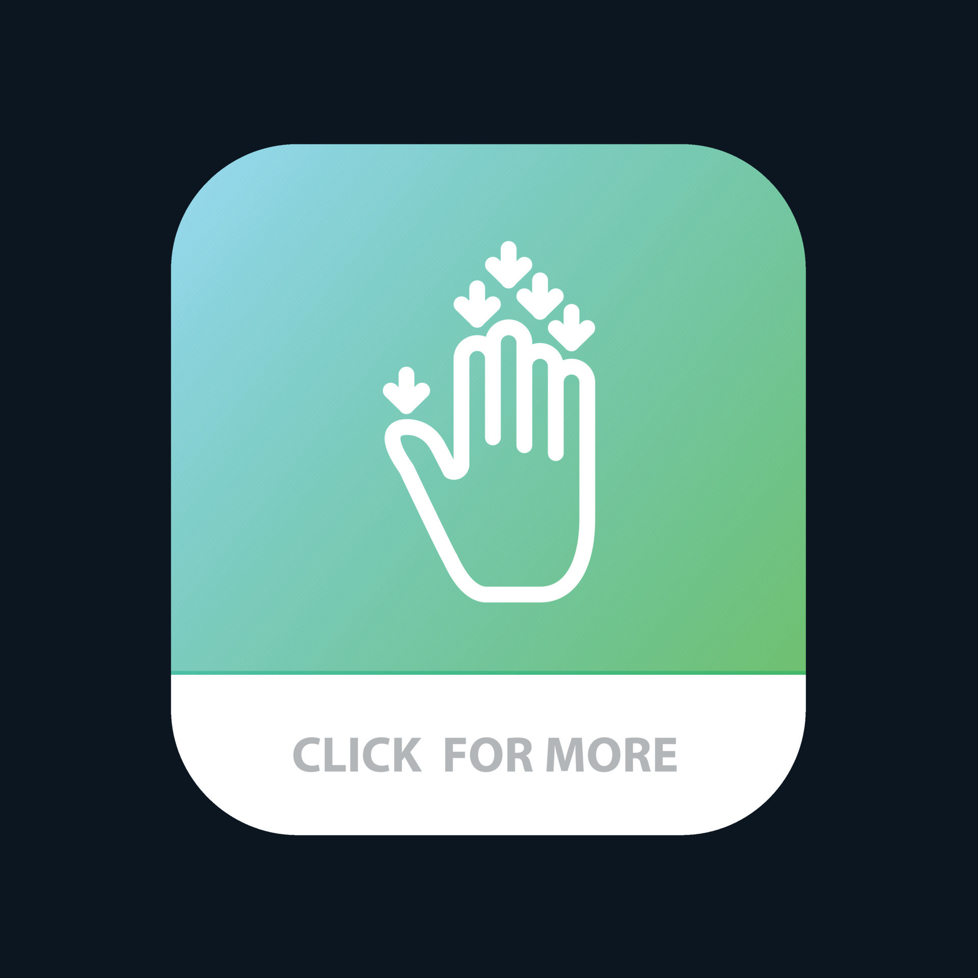 Gesture Hand Arrow Down Mobile App Button Android and IOS Line Version 13139620 Vector Art at ...