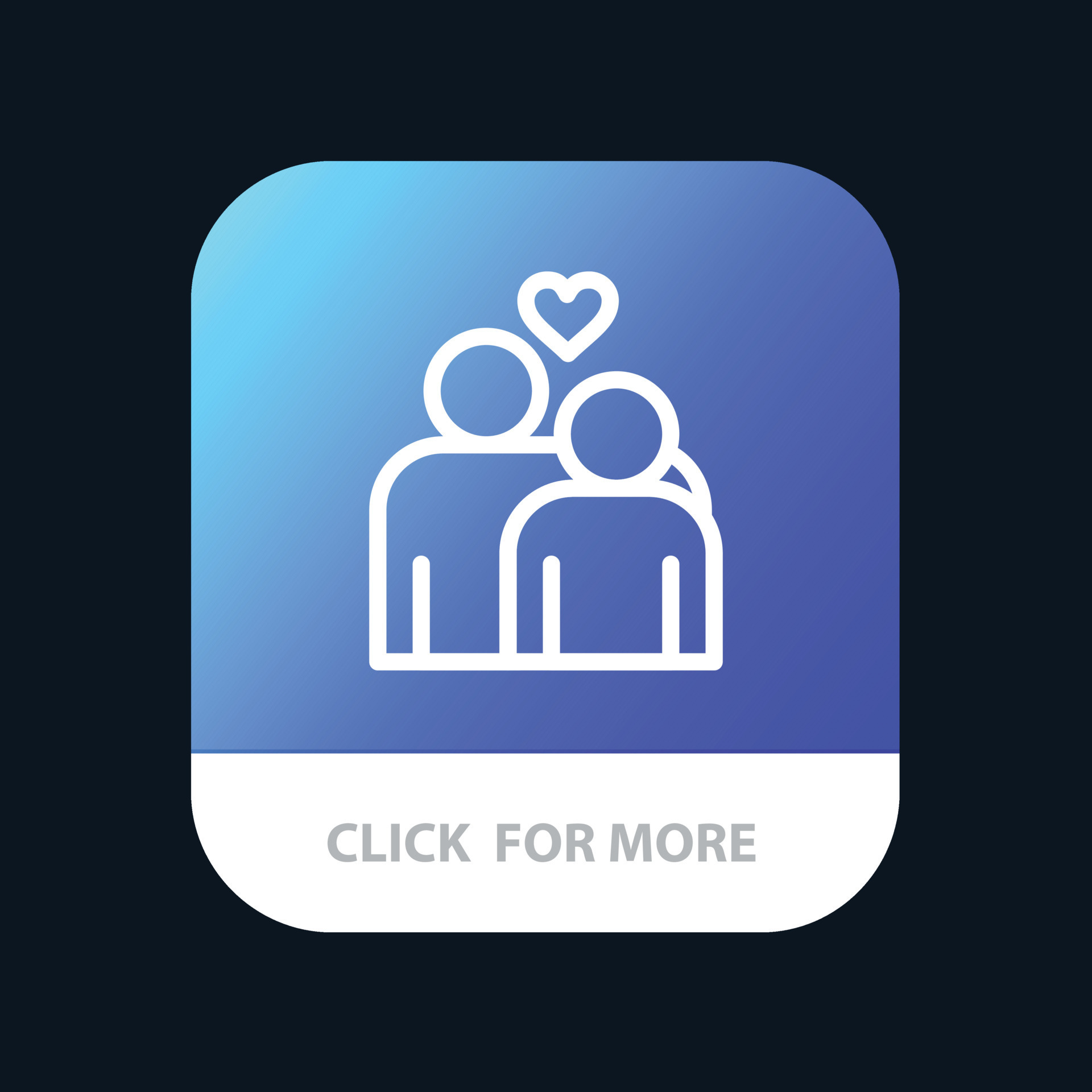 Couple Love Marriage Heart Mobile App Button Android And Ios Line Version 13139644 Vector Art At