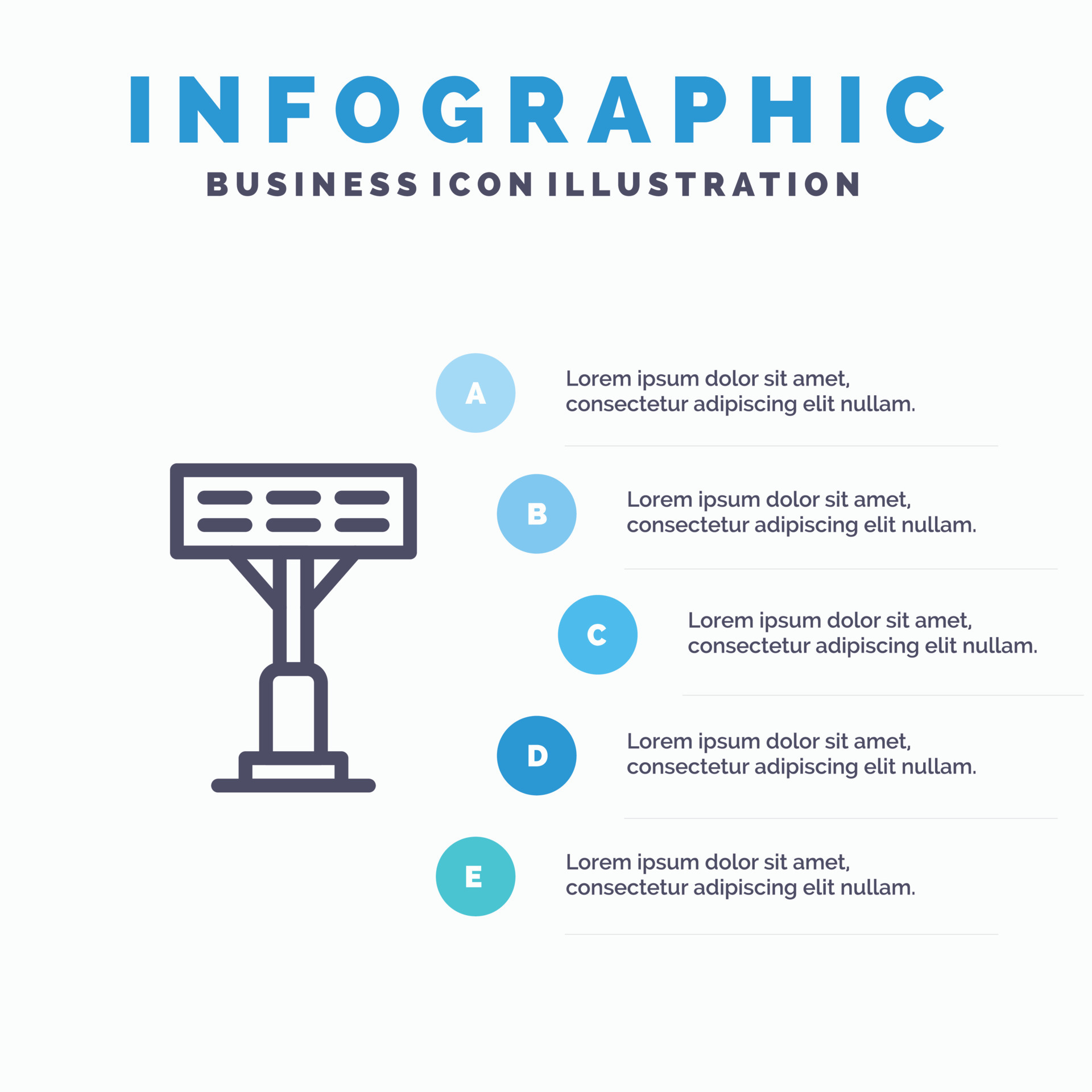 Construction Light Stadium Line Icon With 5 Steps Presentation Infographics Background 13139903