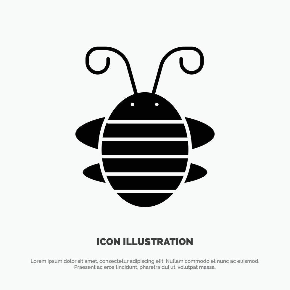 Bee Insect Beetle Bug Ladybird Ladybug Solid Glyph Icon Vector 13140573 Vector Art At Vecteezy