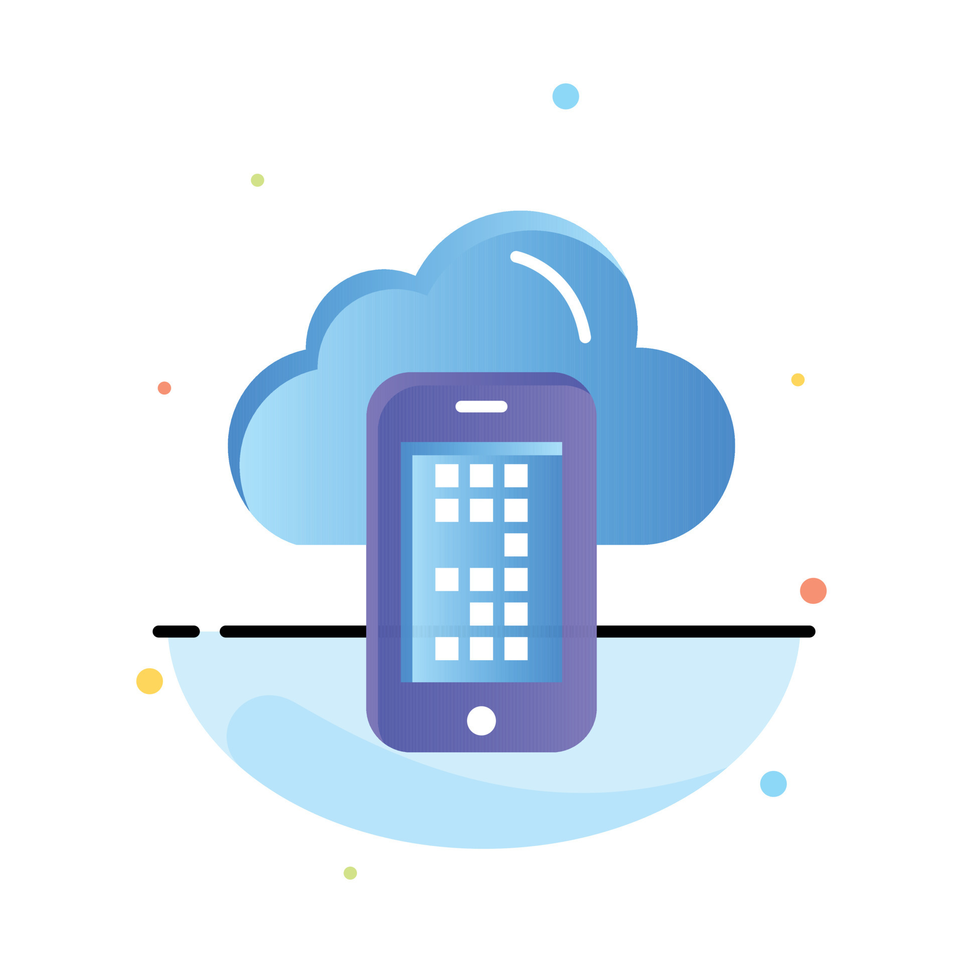 Cloud Computing Mobile Cell Abstract Flat Color Icon Template 13140855 Vector Art At Vecteezy