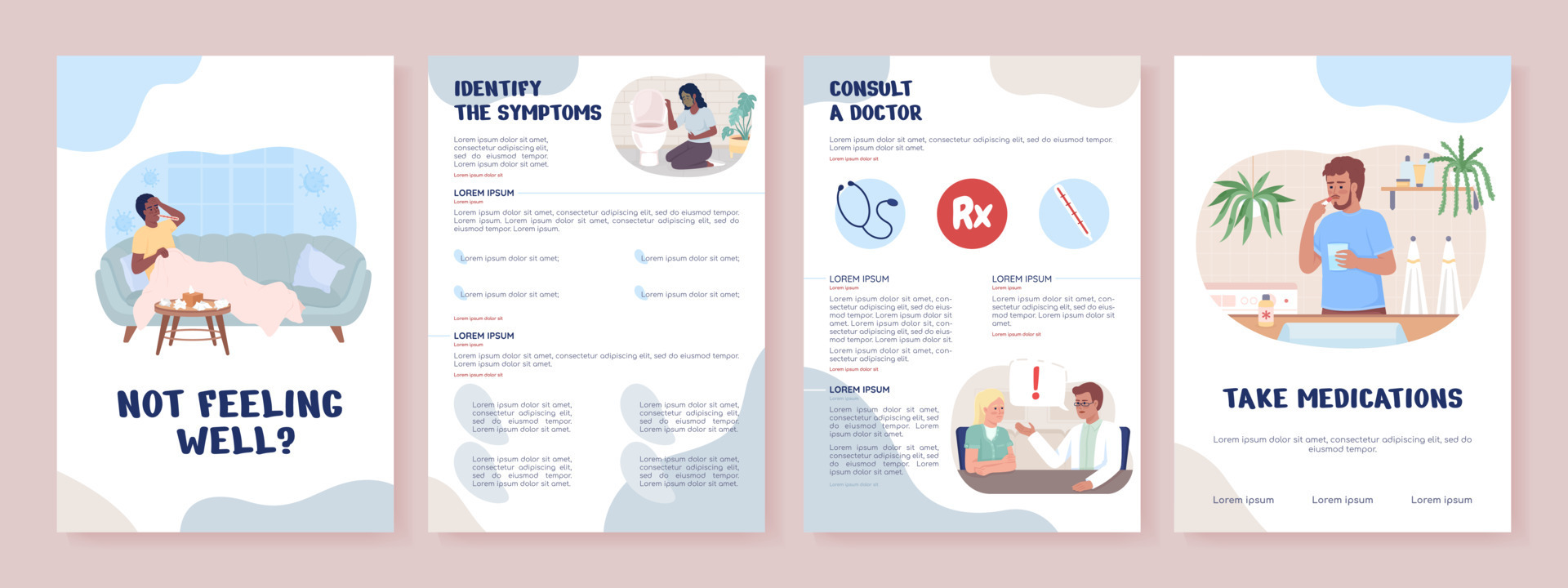 Disease flat vector brochure template. Booklet, leaflet printable flat ... Disease flat vector brochure template. Booklet, leaflet printable flat ...