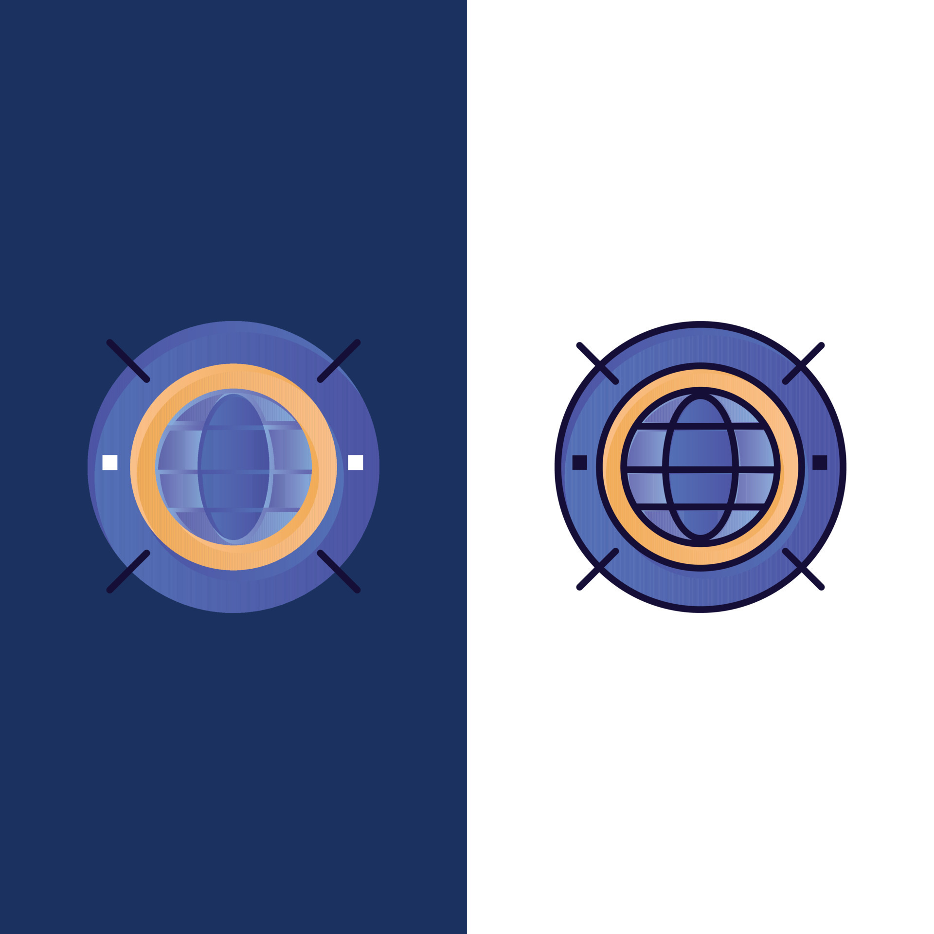 Internet Web World Computing Icons Flat and Line Filled Icon Set Vector Blue Background 13141462 ...