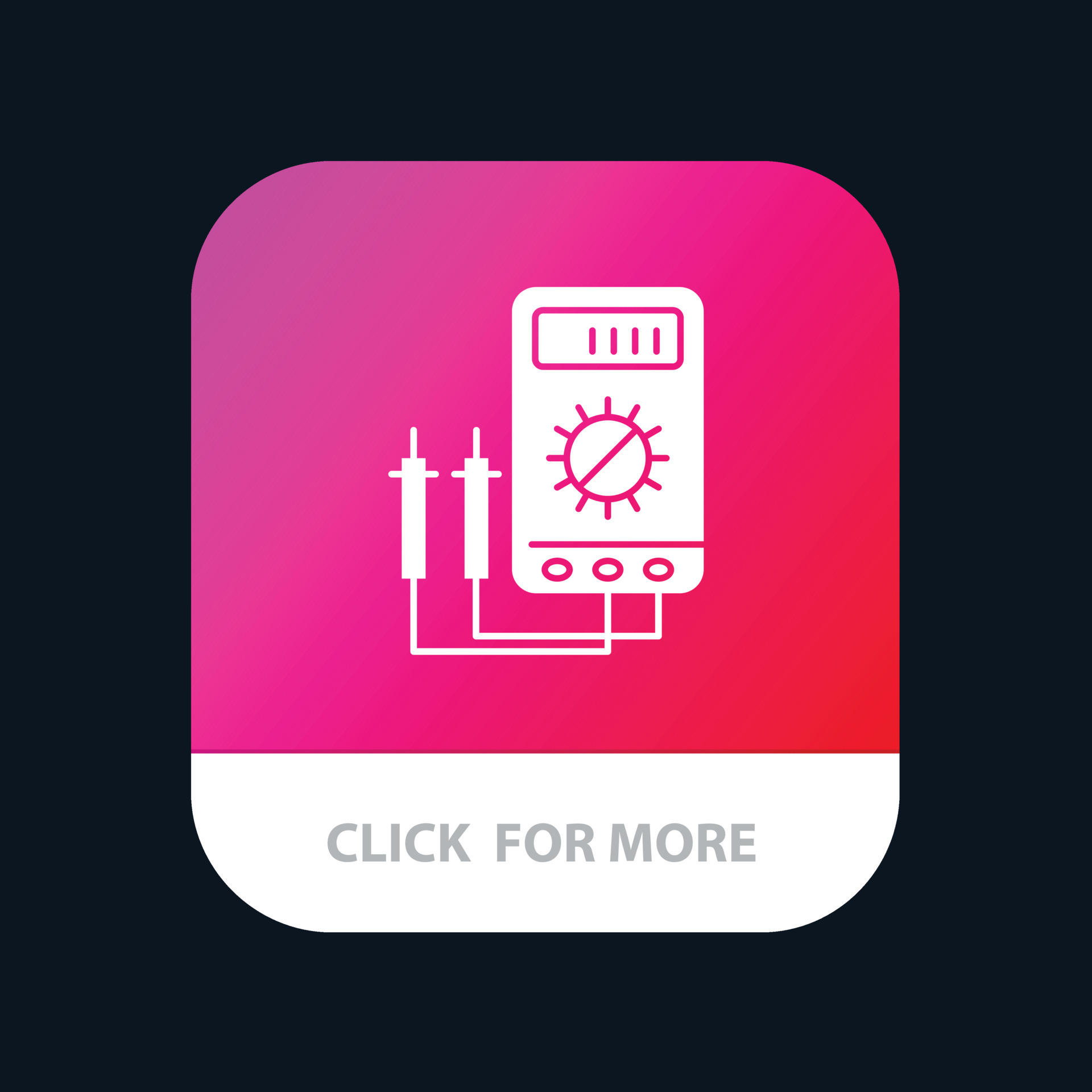 Voltmeter Ampere Watt Digital Tester Mobile App Button Android And Ios Glyph Version 13141558