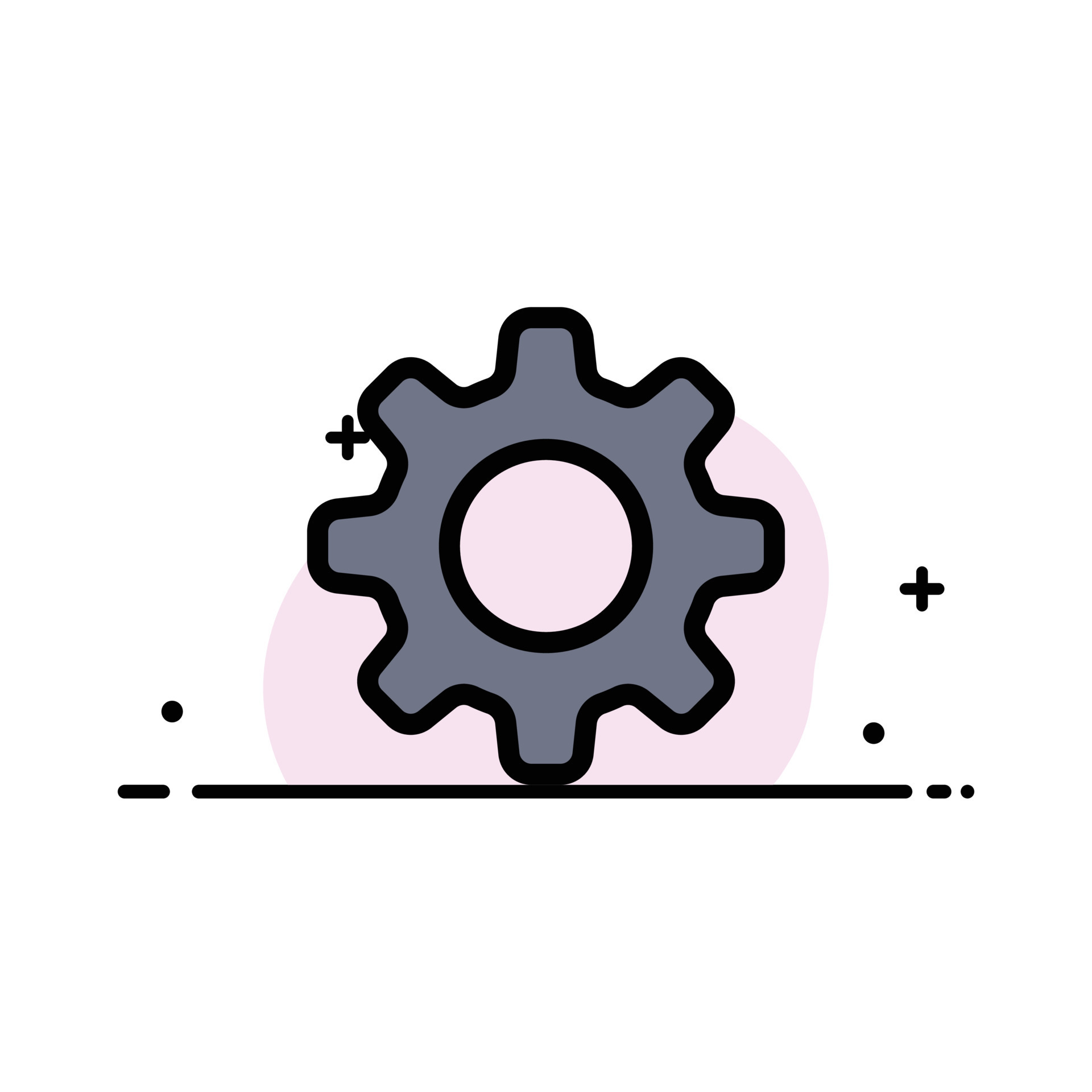 Cog Setting Gear Business Flat Line Filled Icon Vector Banner Template 13142246 Vector Art At