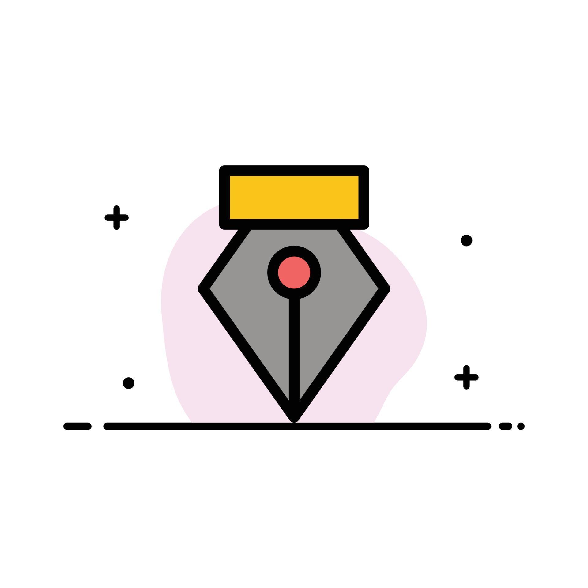 Editor Pen Photo Business Flat Line Filled Icon Vector Banner Template ... Editor Pen Photo Business Flat Line Filled Icon Vector Banner Template ...