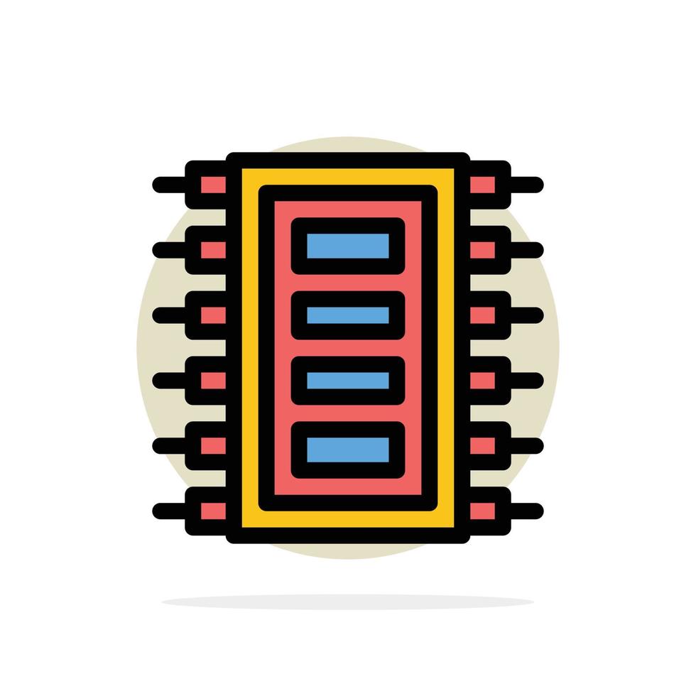 Tech Hardware Chip Computer Connect Abstract Circle Background Flat Color Icon 13142611 Vector