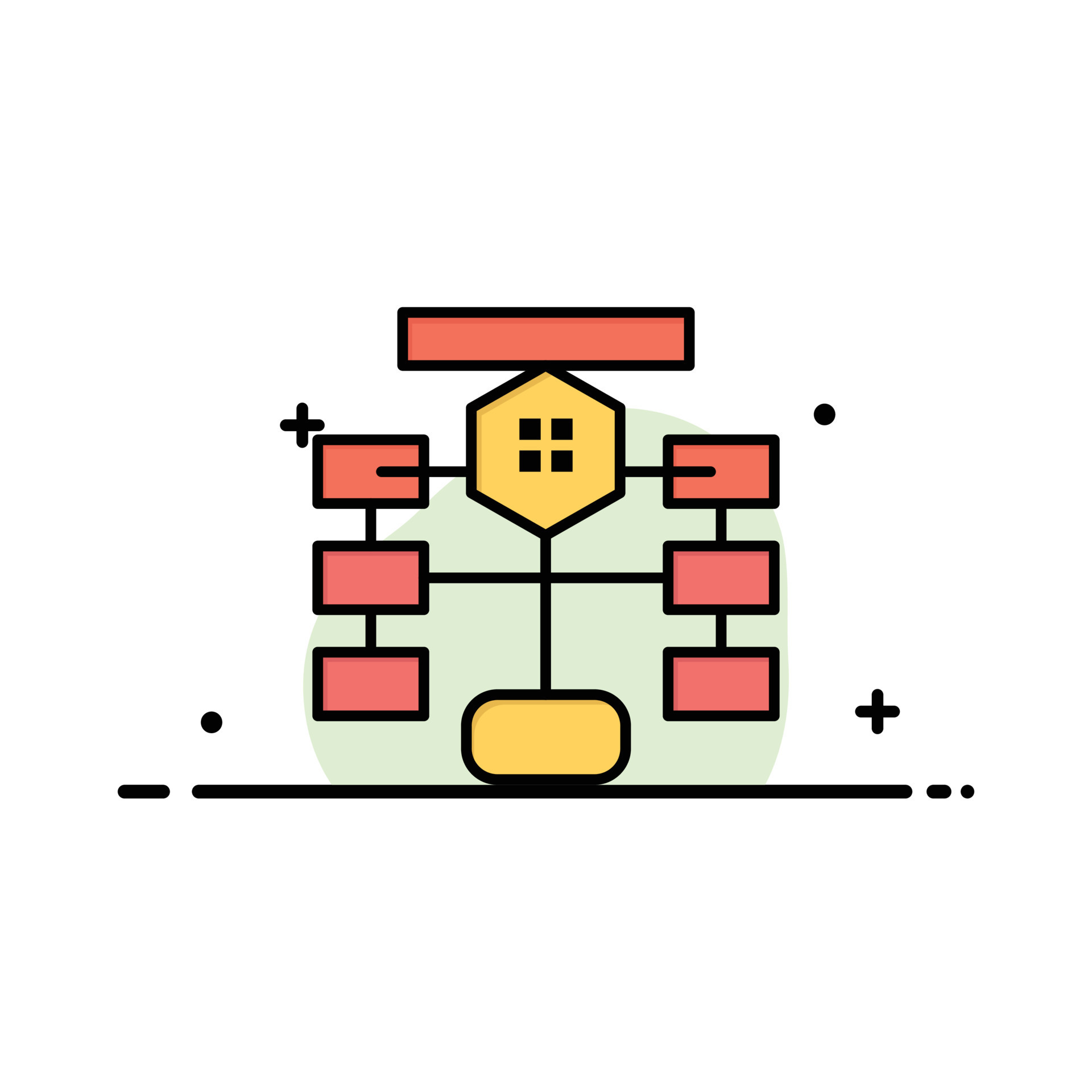 Flowchart Flow Chart Data Database Business Flat Line Filled Icon