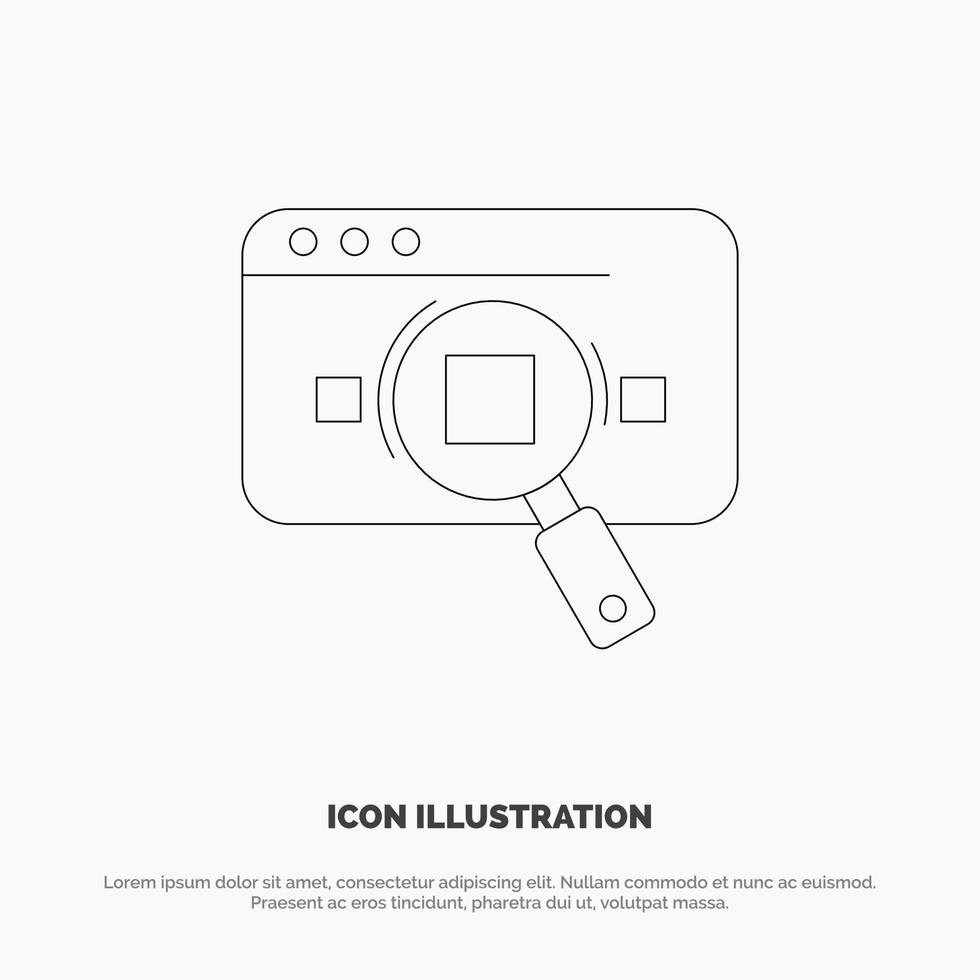 Research Analytic Analytics Data Information Search Web Line Icon