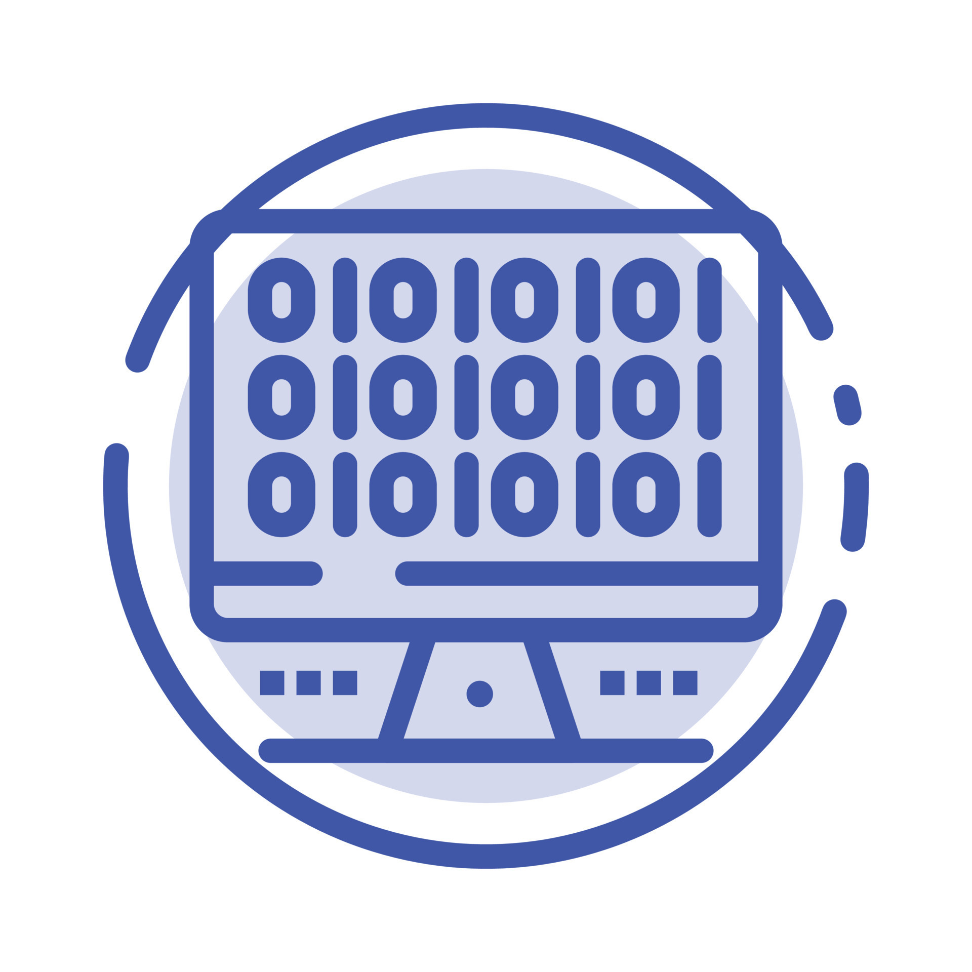 Web Computer Computing Server Blue Dotted Line Line Icon 13144987 ...