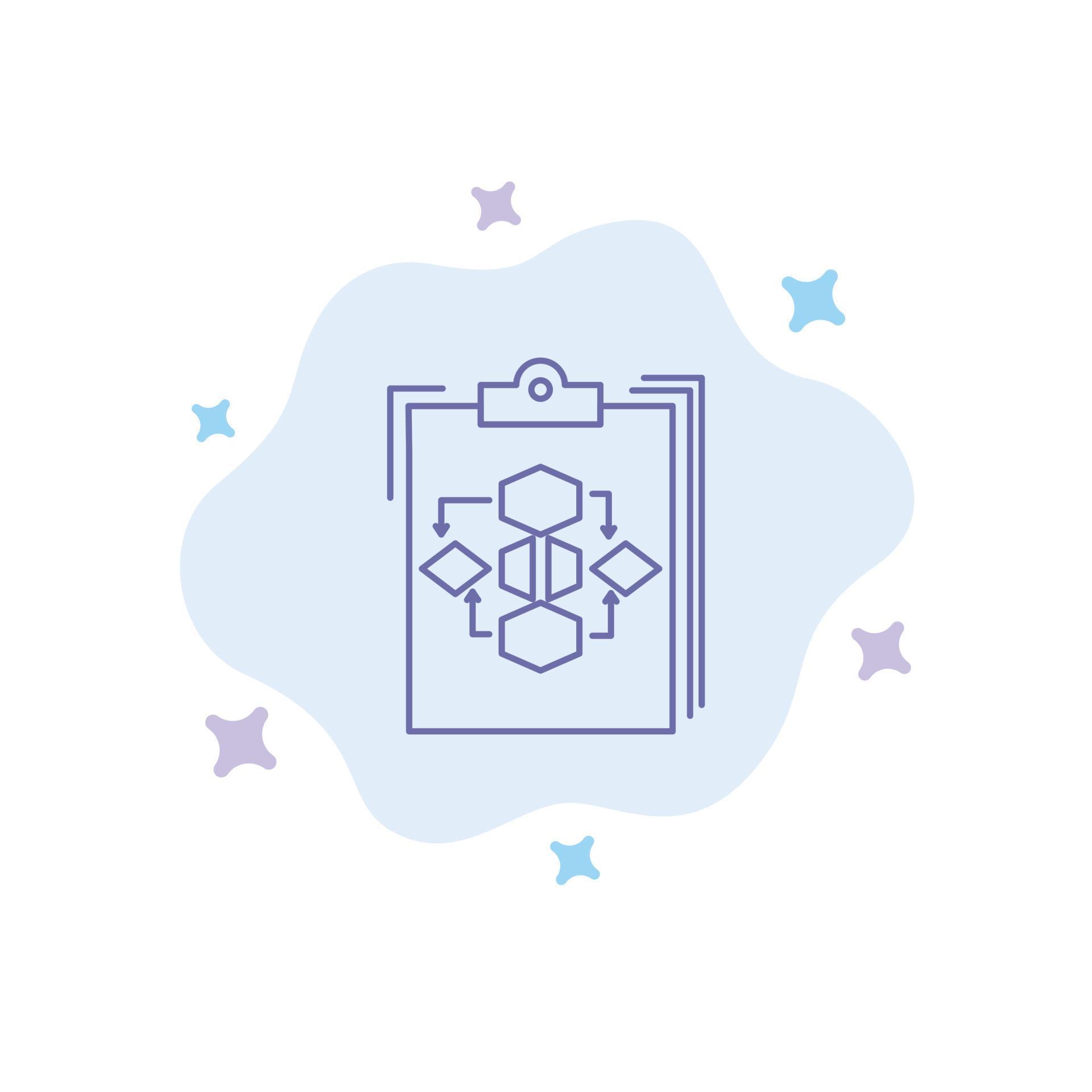 Clipboard Business Diagram Flow Process Work Workflow Blue Icon on ...