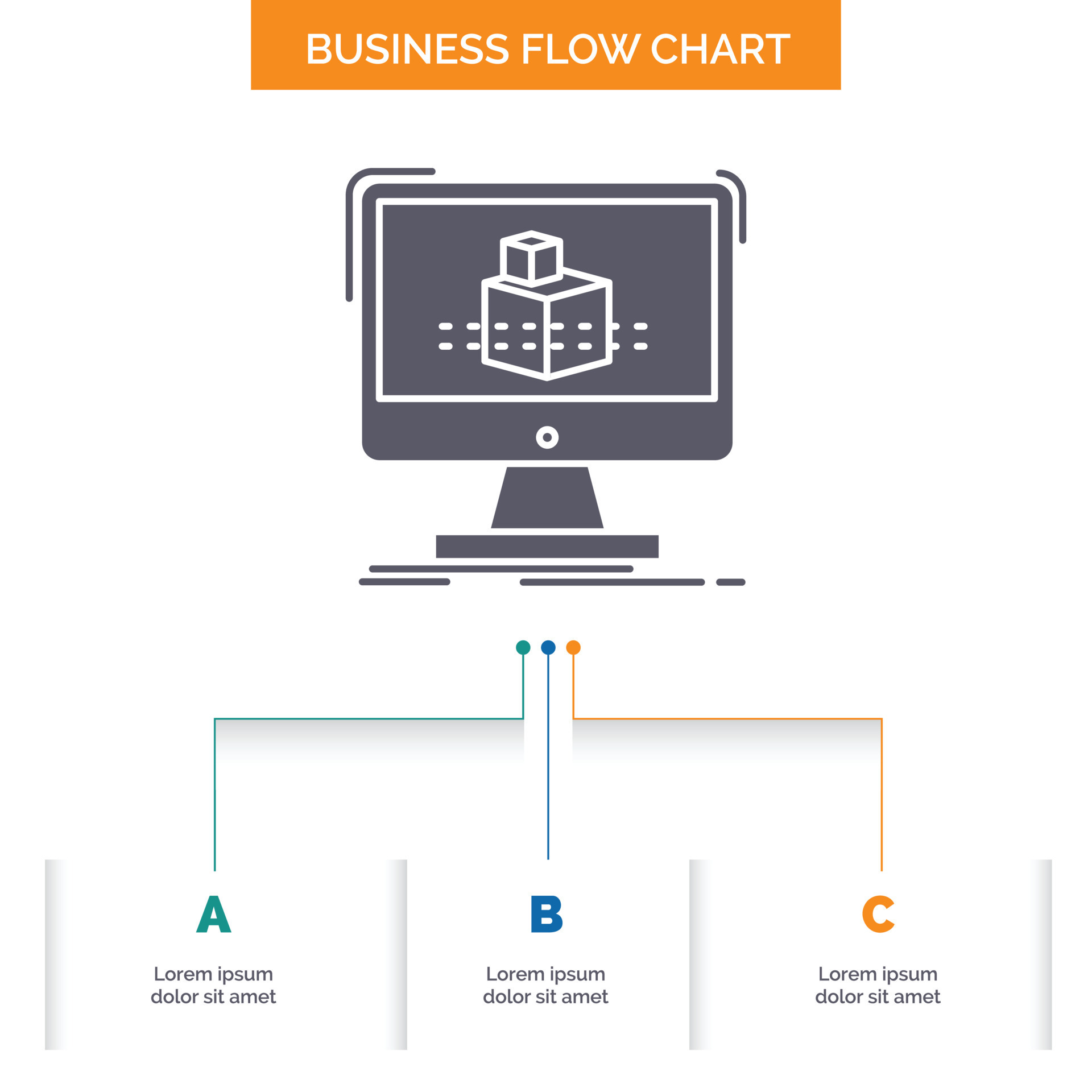 3d. cube. dimensional. modelling. sketch Business Flow Chart Design ...