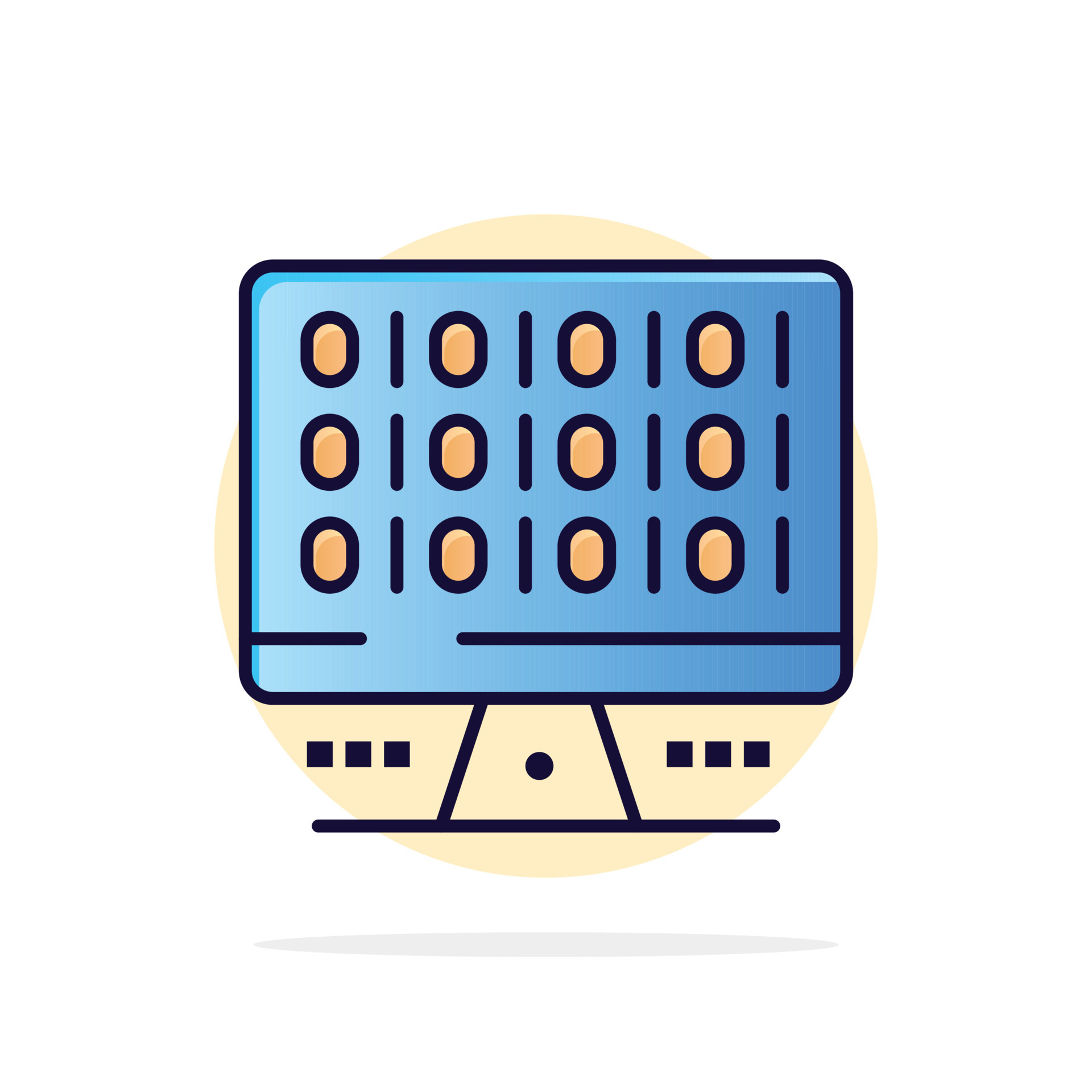 Web Computer Computing Server Abstract Circle Background Flat Color Icon 13145699 Vector Art At